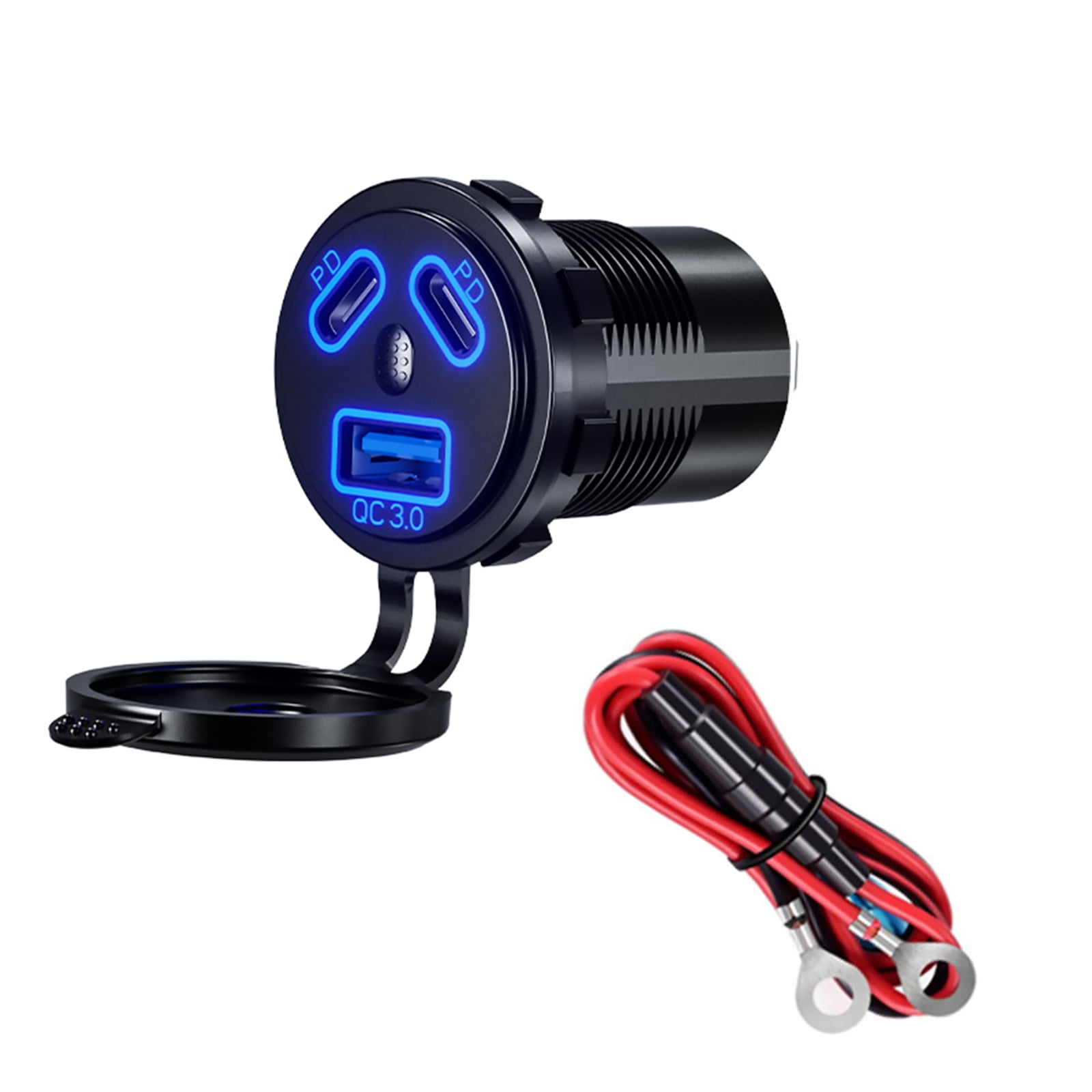 12V USB Outlet with Dual PD TYPE-C & QC3.0 Ports 108W Total Power, Fast ...