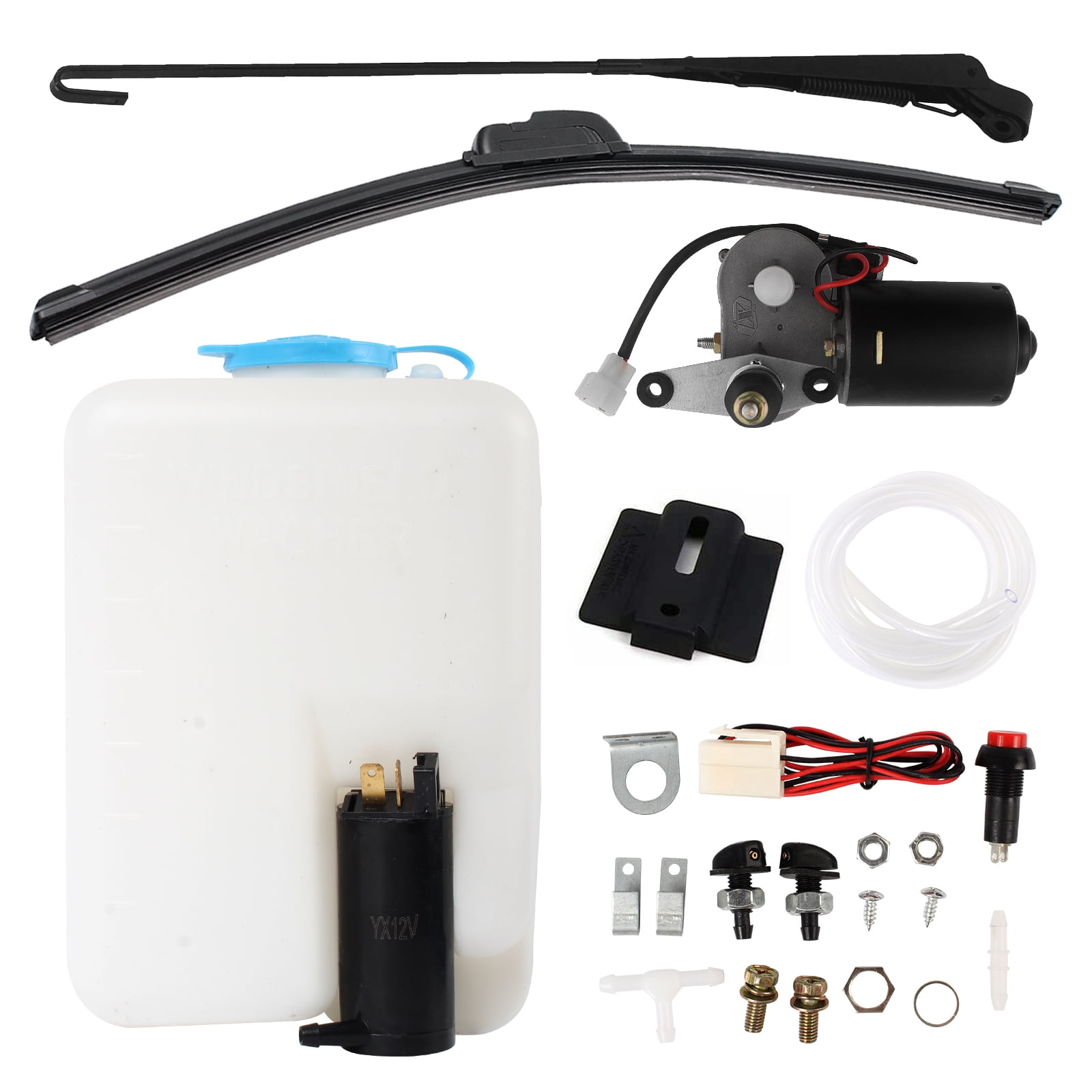 12V UTV Electric Windshield Wiper Motor Kit with Washer Pump,Universal ...