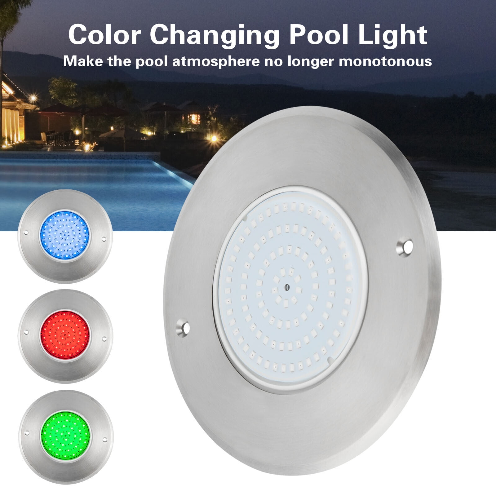 12V Underwater Swimming Pool Lights,10W IP68 Waterproof Stainless Steel ...