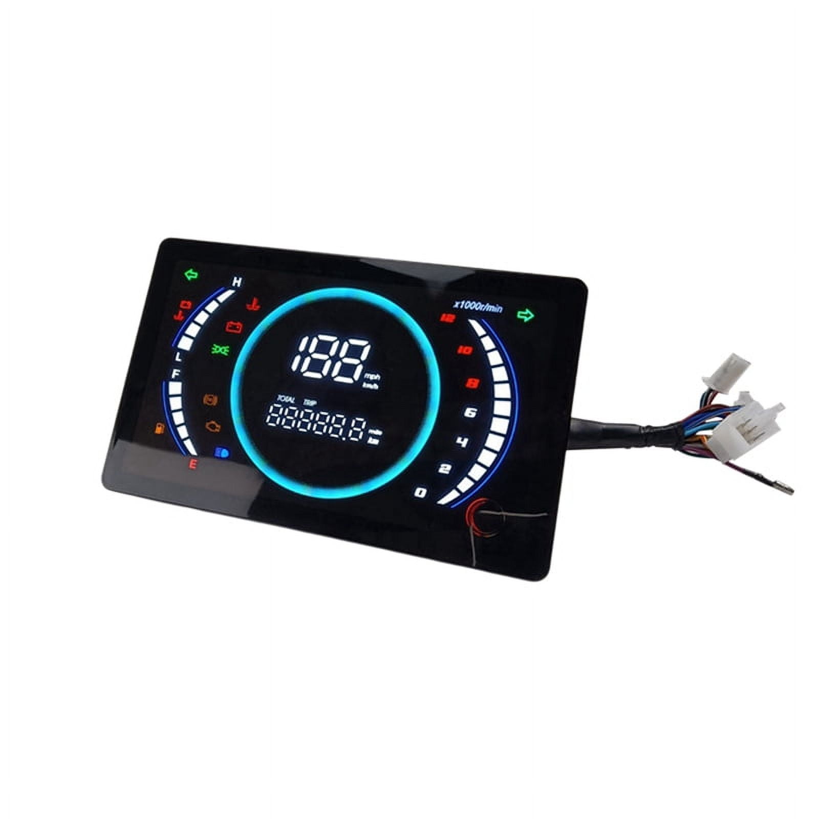 12V Universal Adjustable LED Digital Motorcycle Speedometer RPM ...