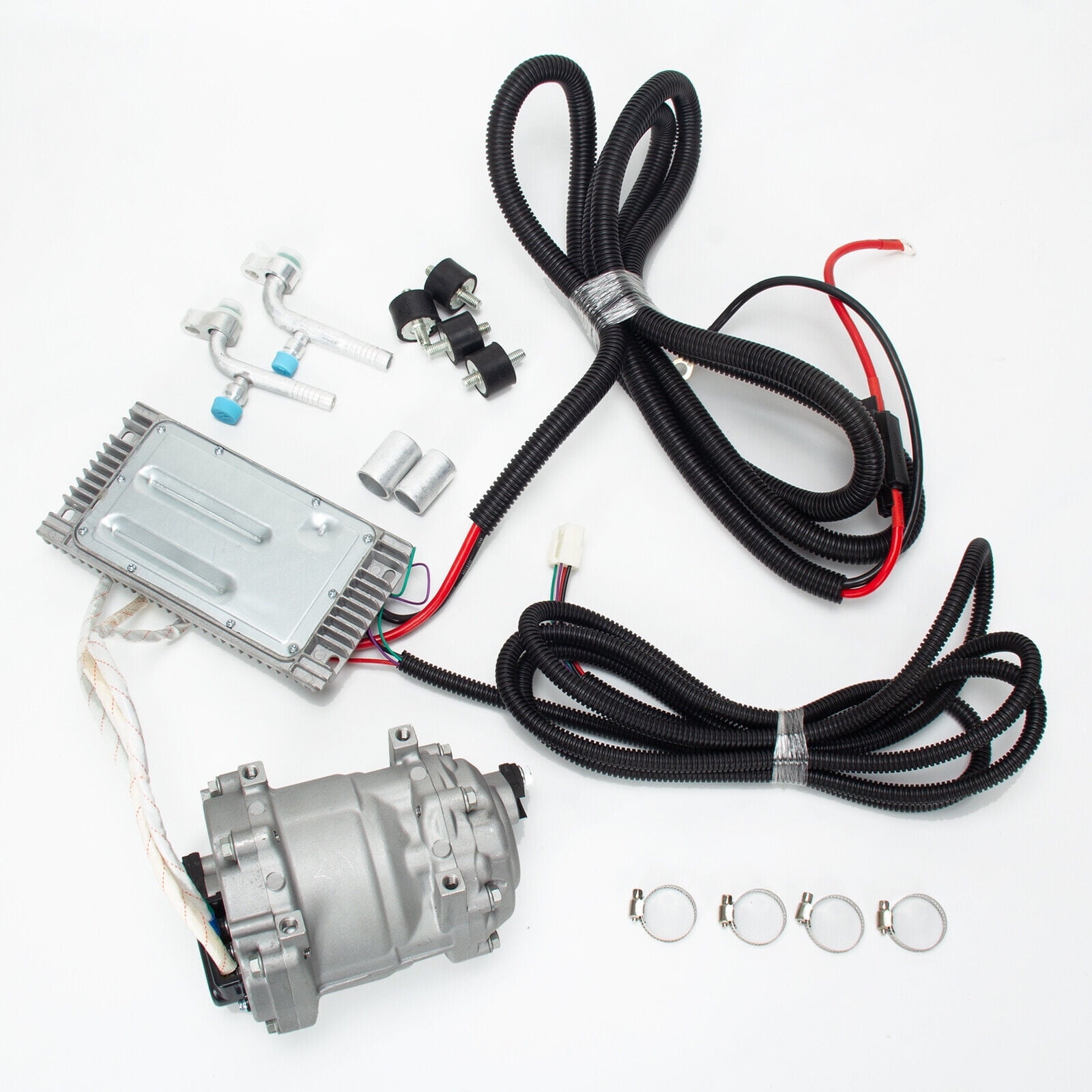 12V Universal Car Air Conditioner Semi Close Kit Electric AC Scroll ...