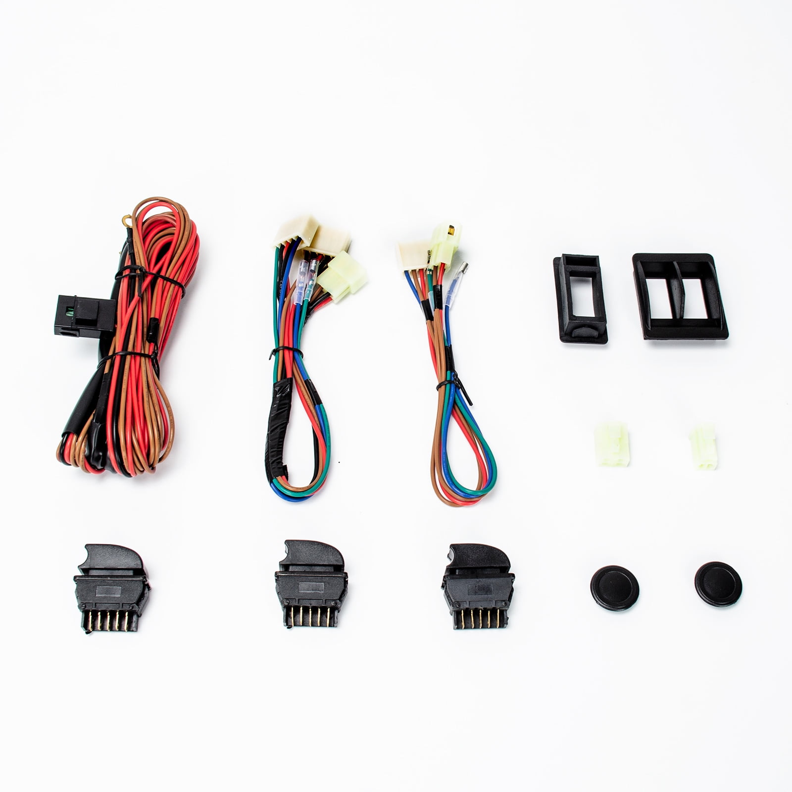 12V Universal Car Power Window Switch+Holder Kit w/ Harness For 2 Doors ...