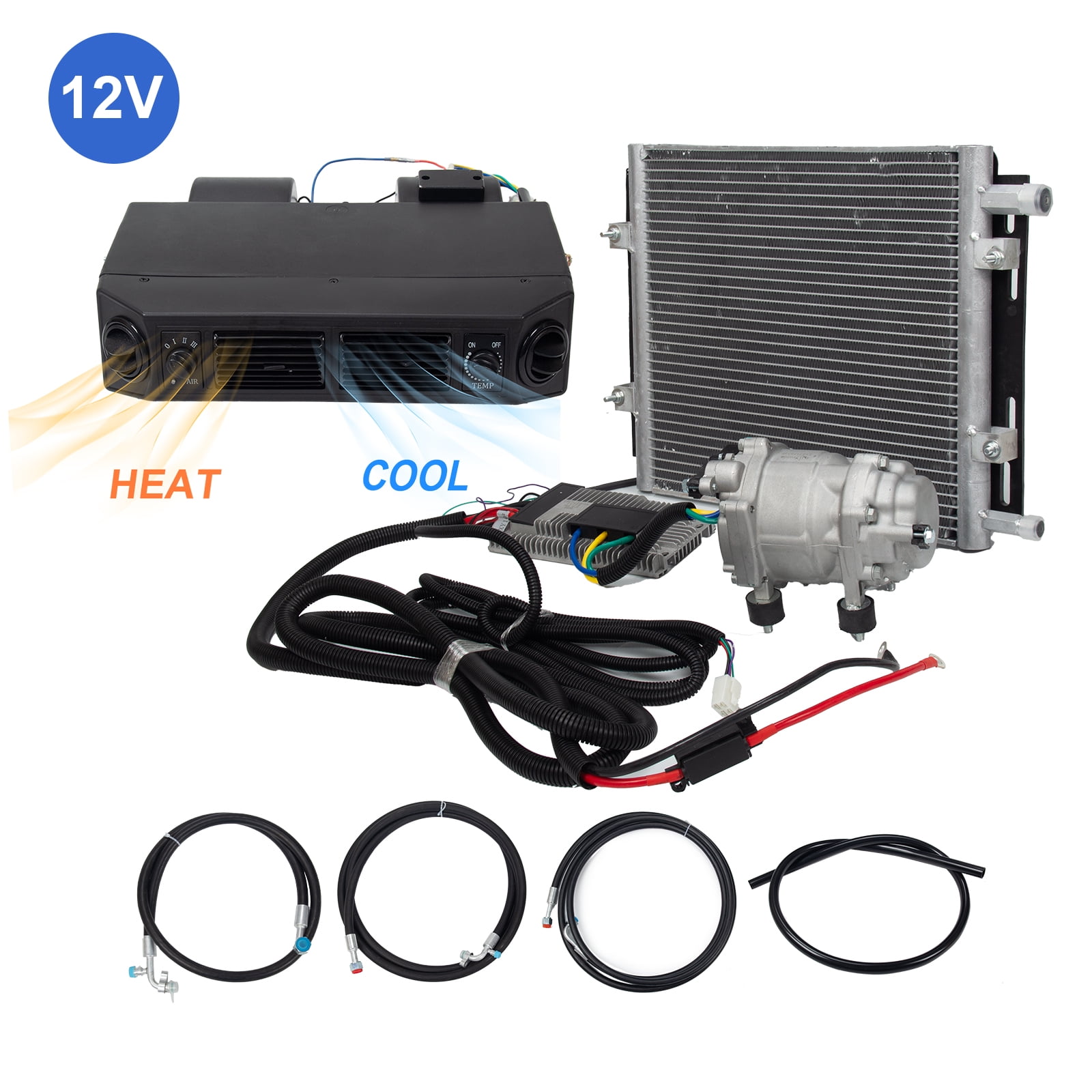 12V Universal Electric Cool & Heat Underdash Air Conditioner DC Auto ...
