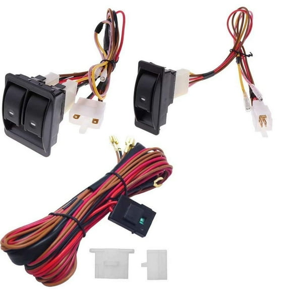 12V Universal Power Window Switch Kit, Wiring Harness kit for 2 Door ...