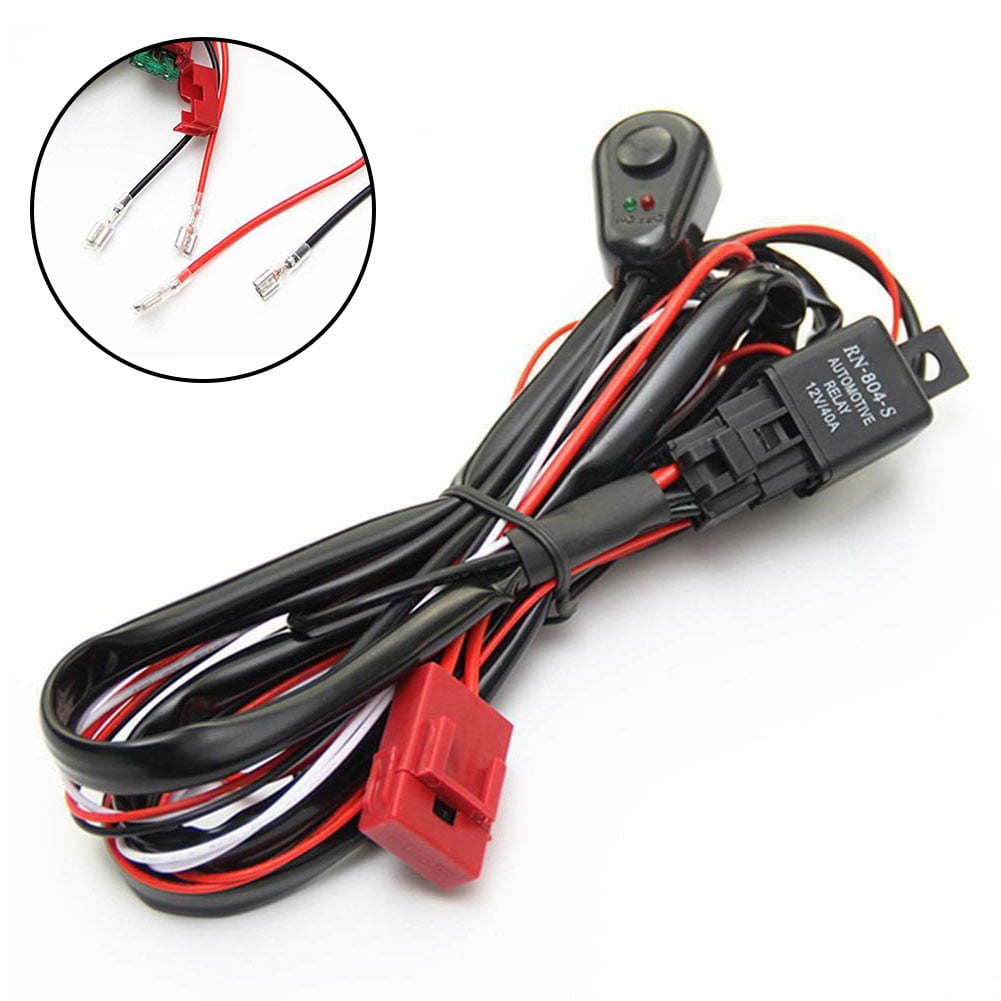 12V Universal Spot Light Working Light Fog Lamp Wiring Harness Switch ...