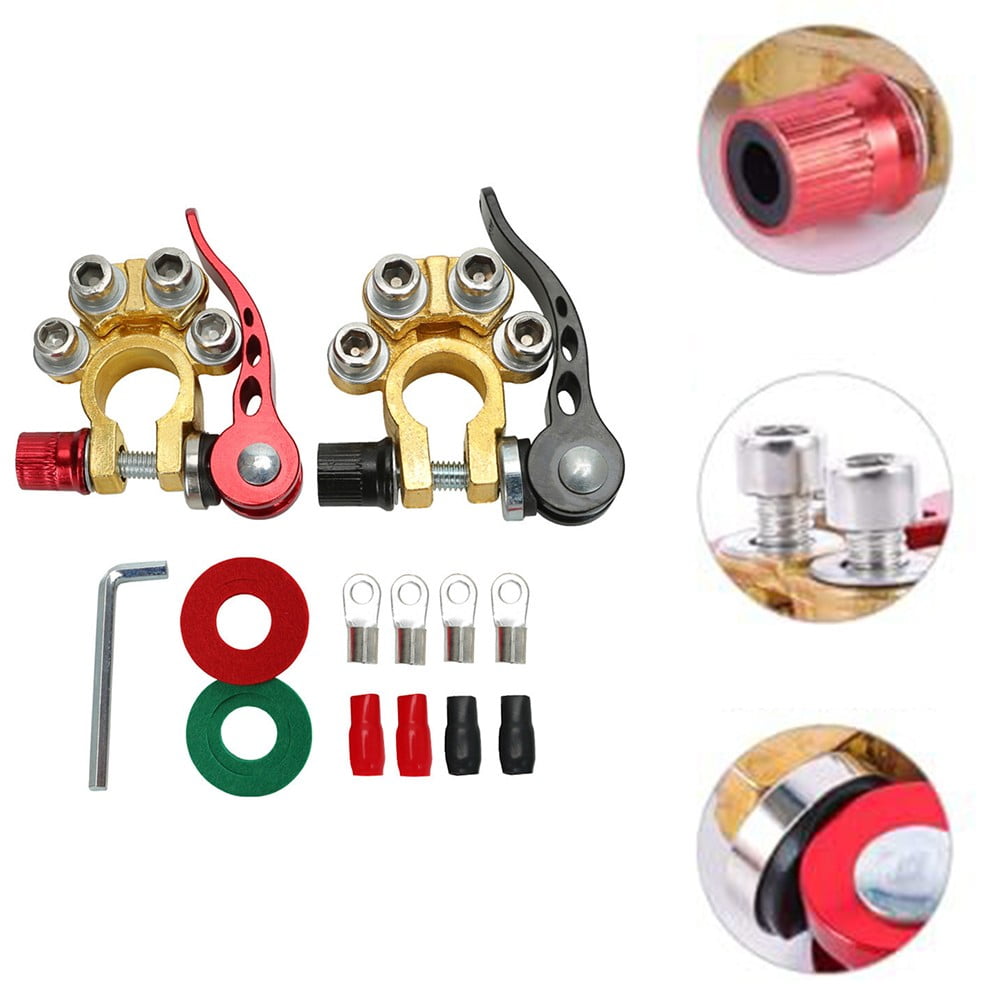 12V Vehicle Battery Terminal Set 2Pcs Brass Connectors With Accessories ...