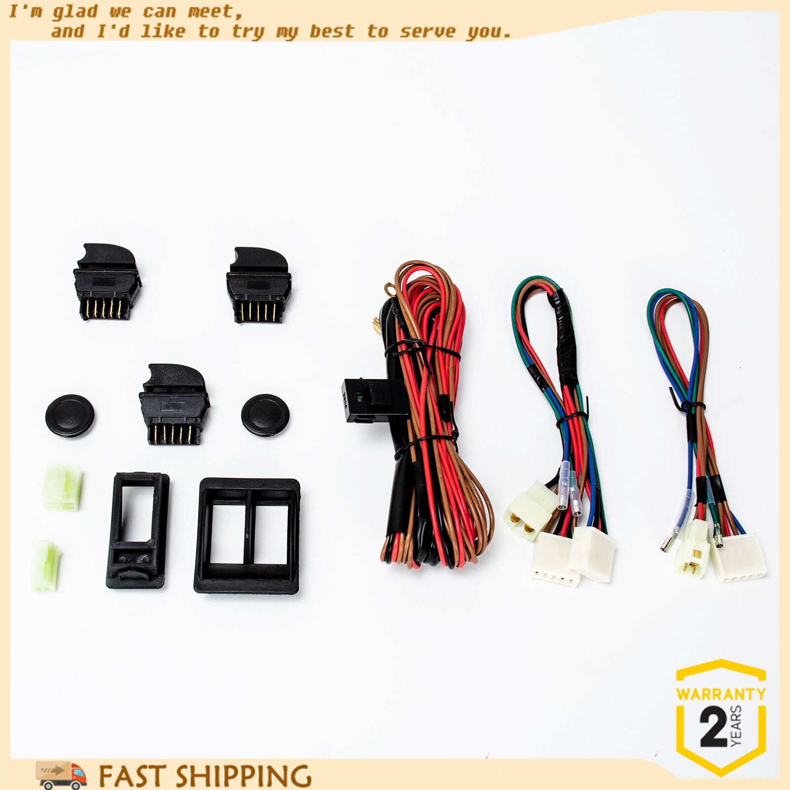 12V W/ Wire Harness Holder Universal Car Master Electric Power Window ...