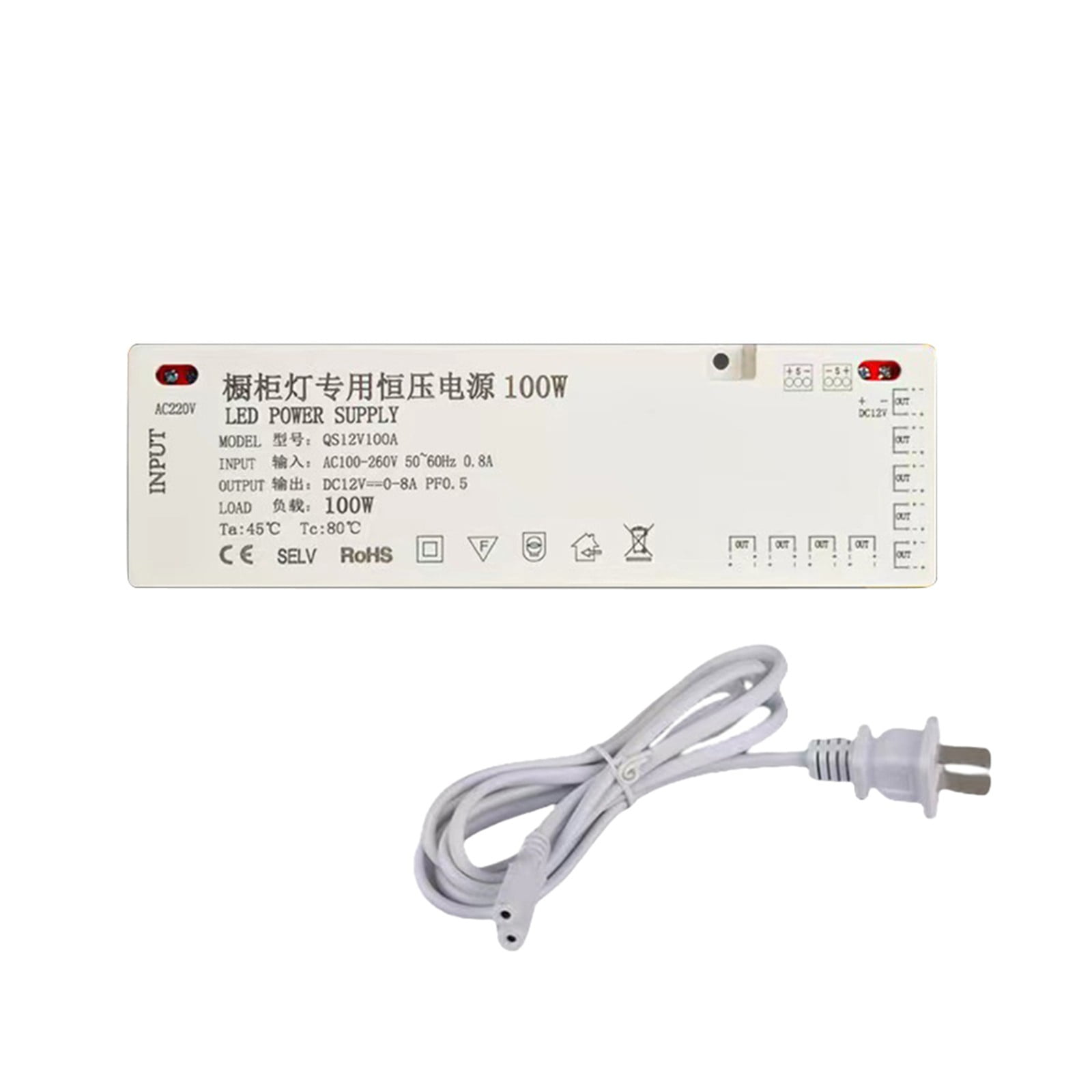 12V Wardrobe Led Power Supply 100V-240Vac To 12Vdc Led Transformer With ...