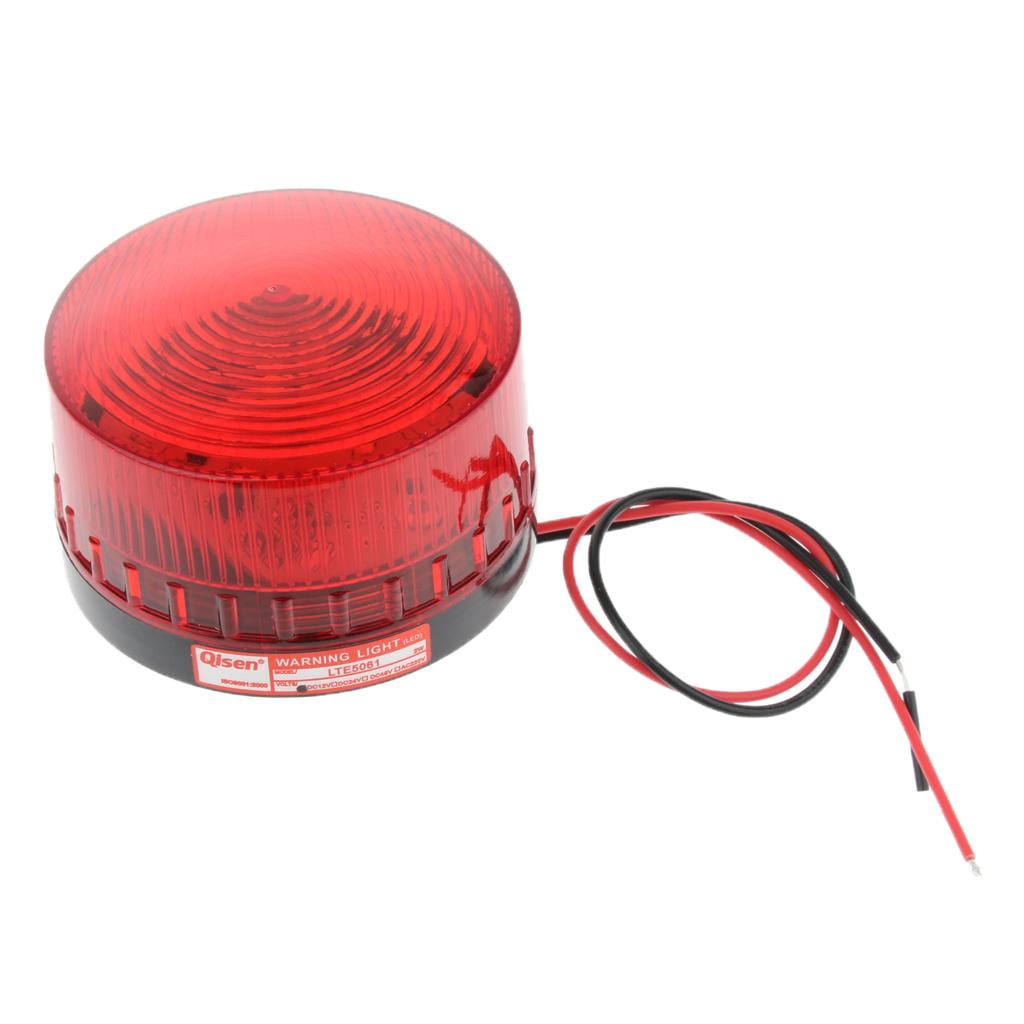 12V Warning Light Round Signal Beacon Lamp Red, Double light modes ...