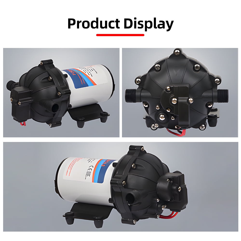 12V Water Pressure Diaphragm Pump 5-Chamber Self-Priming Pump 5.5GPM Water Transfer Pump 70PSI ...