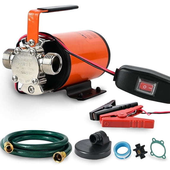 12V Water Transfer Pump, 330 GPH Portable DC Utility Pump with 6ft ...