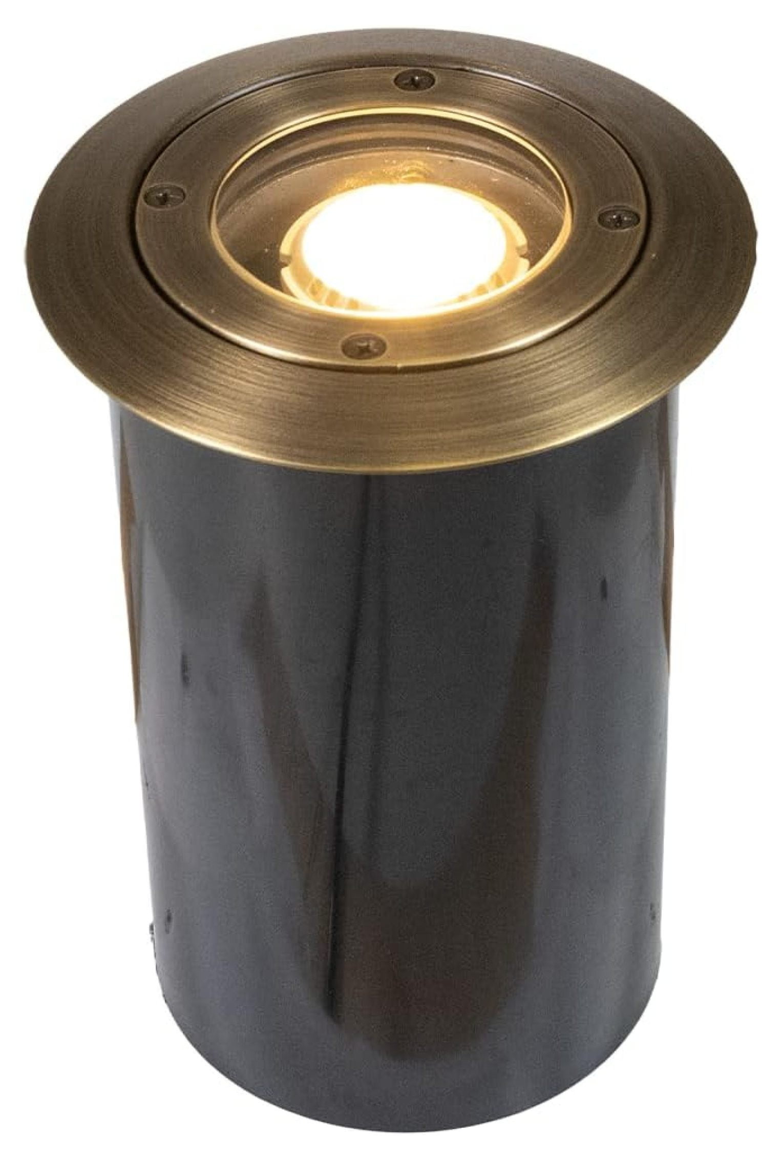 12V Waterproof IP68 Mini Well Light with Brass Top (Bronze) & 4W 2700K ...