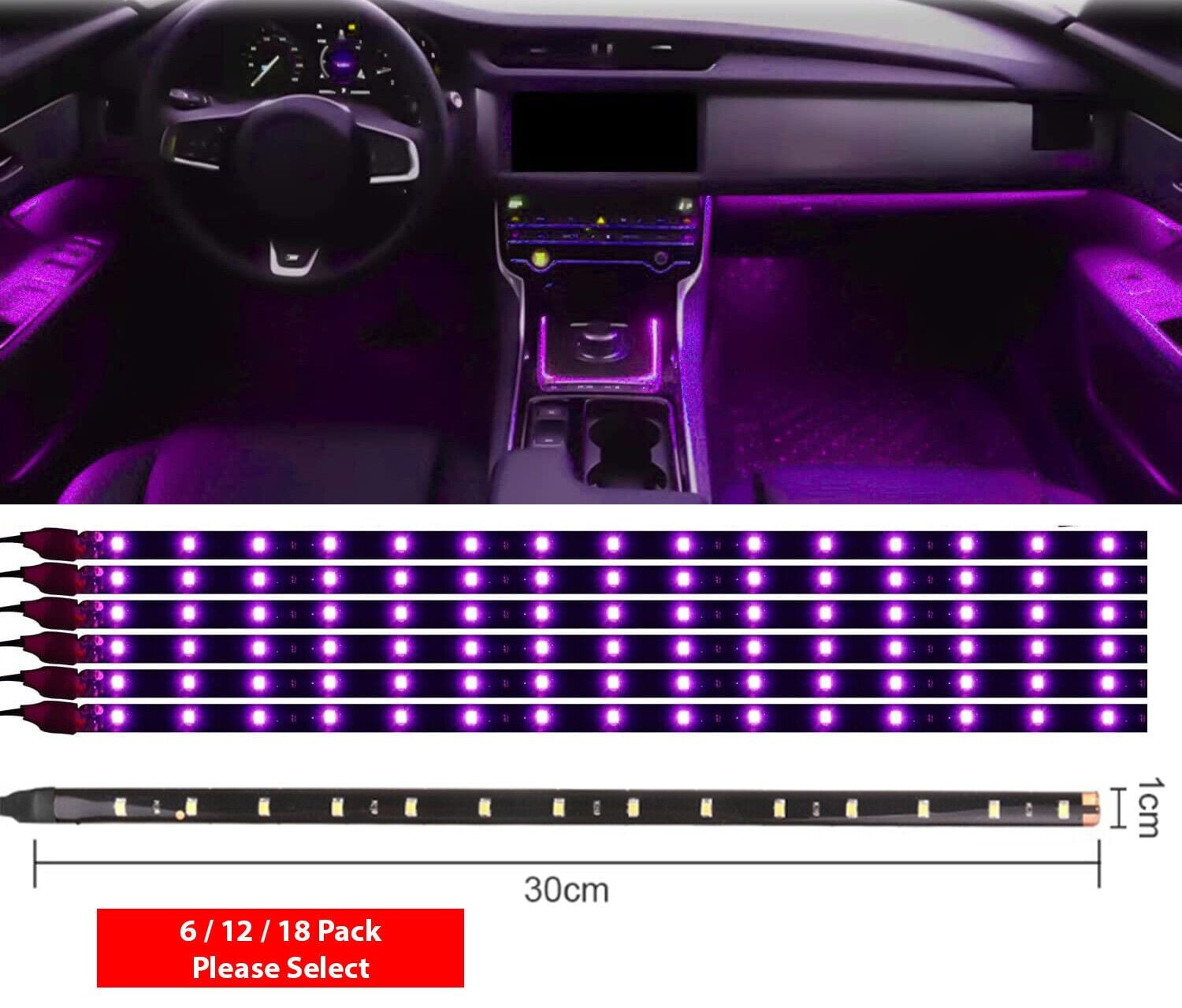 12V Waterproof LED Strip Lights, 6/12/18 Pack DC 12V Ultra Bright 150 ...