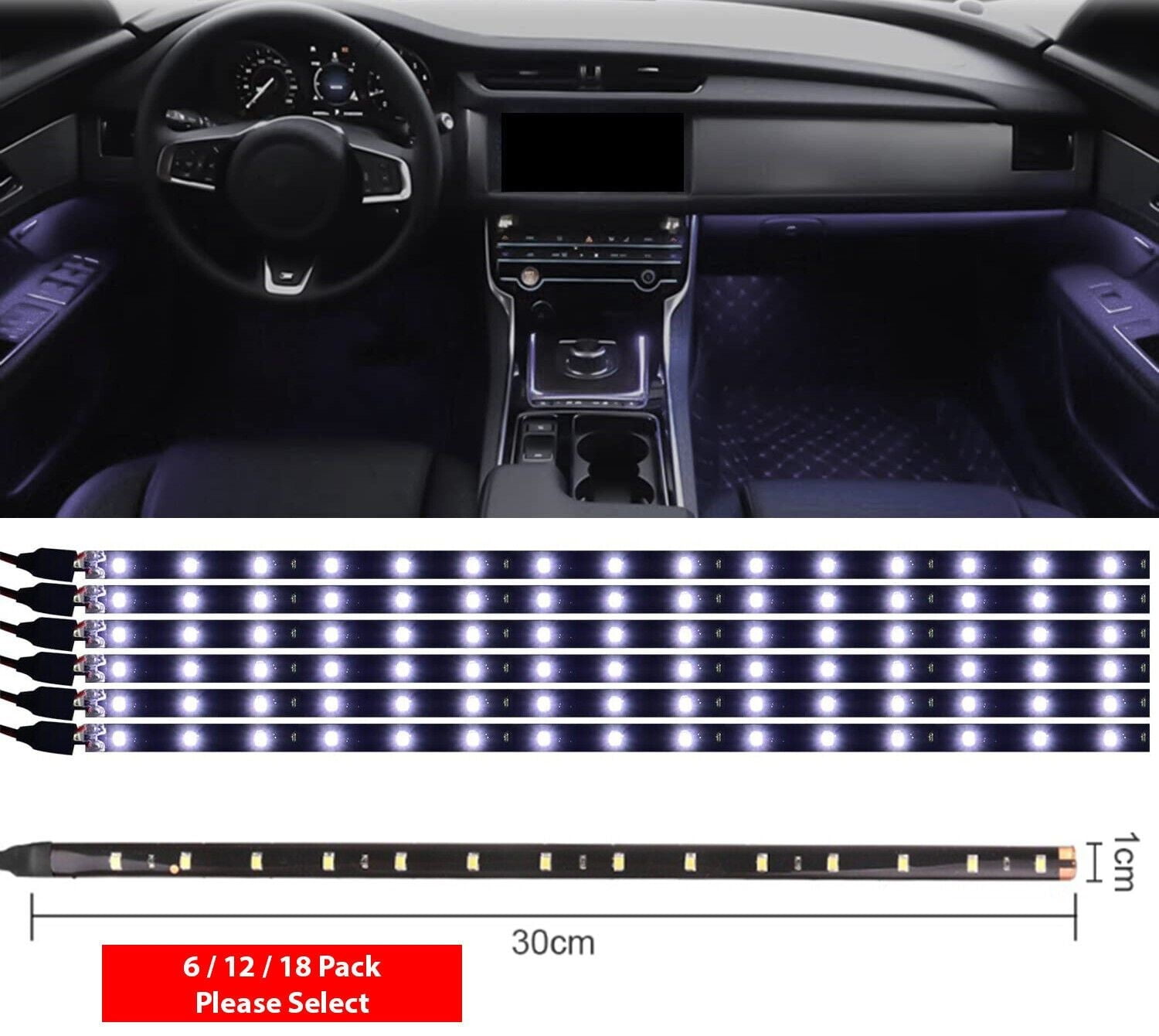 12V Waterproof LED Strip Lights, 6/12/18 Pack DC 12V Ultra Bright 150 ...