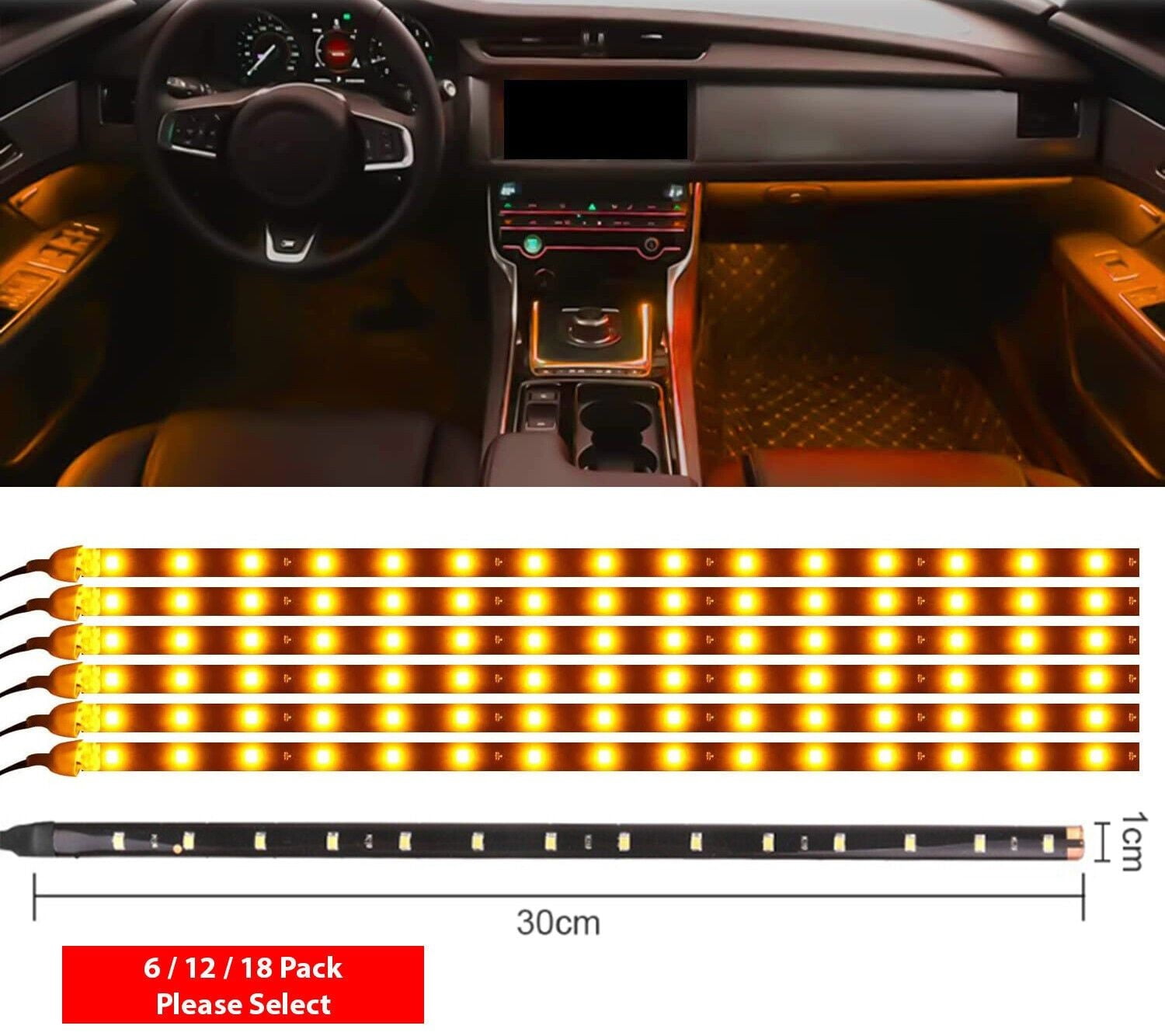 12V Waterproof LED Strip Lights, 6/12/18 Pack DC 12V Ultra Bright 150 ...