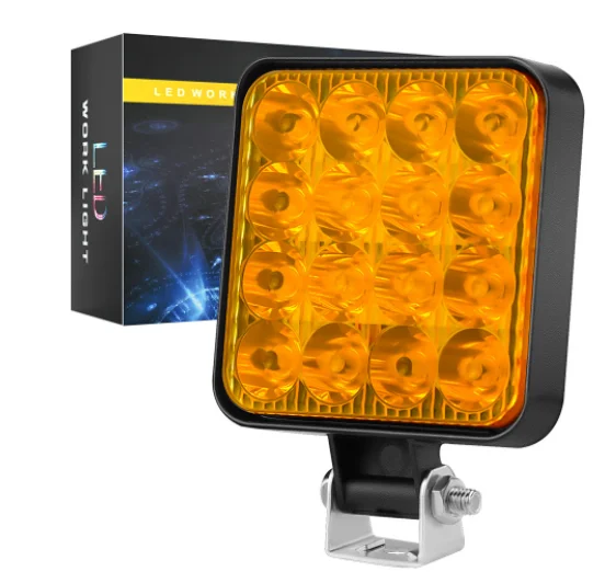 12V Waterproof Led Work Light Bar Square Spotlight 48W Work Light ...