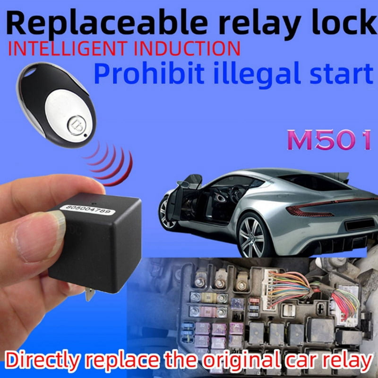 12V Wireless Immobilizer Car Engine Lock Intelligent Security Anti-Theft System Replaceable ...