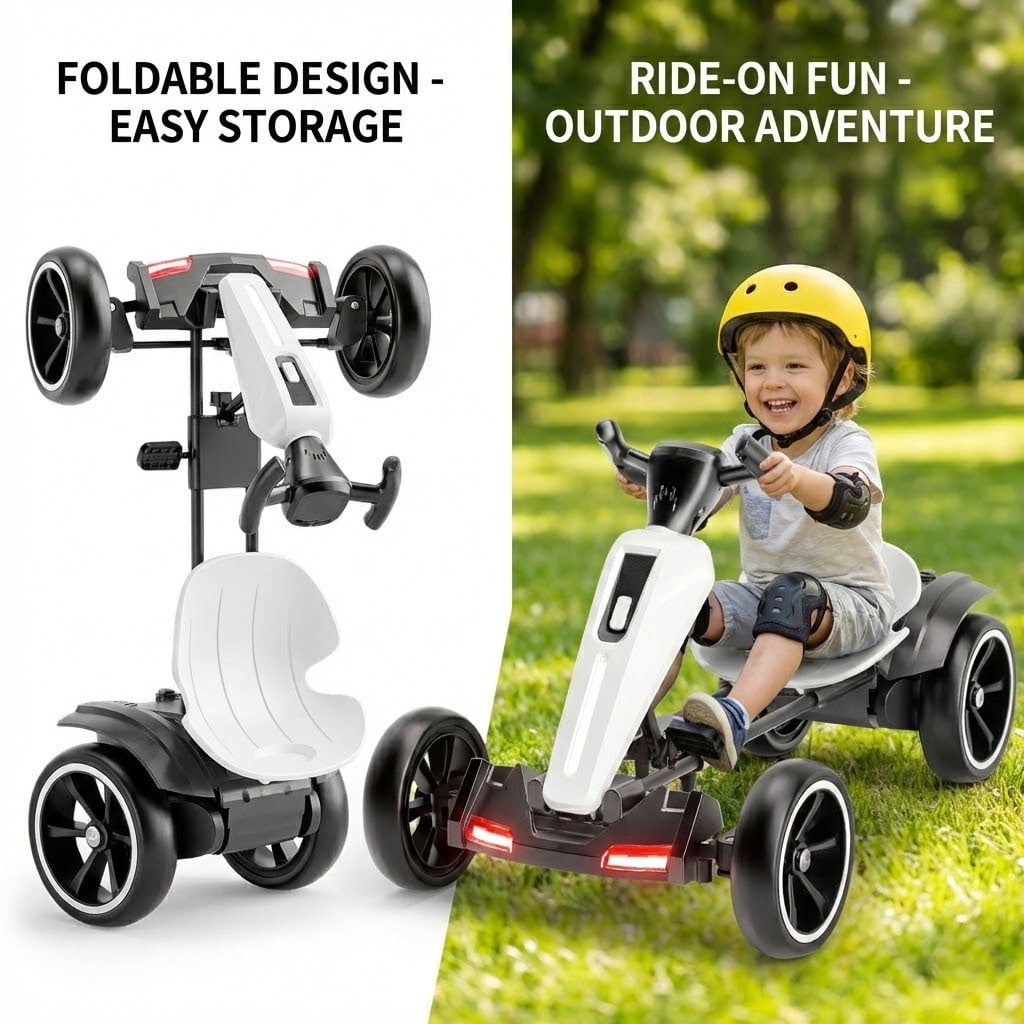 12V electric Kids Pedal Go Kart, Folder Go Kart, Outdoor Ride on Toy ...