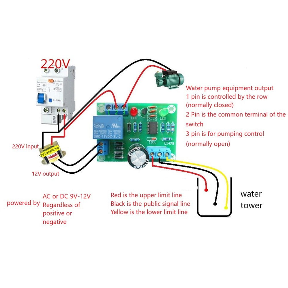 12V water level automatic control switch solenoid valve Motor pump ...