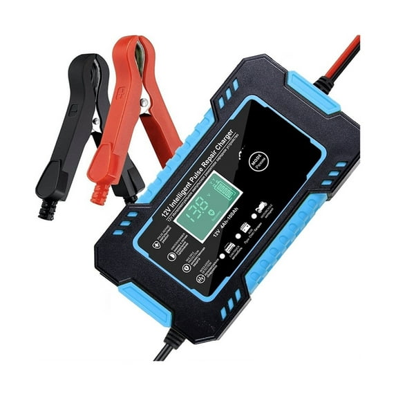 12V6A Smart Pulse Repair Charger SUV Motorcycle Charger LED Screen ...