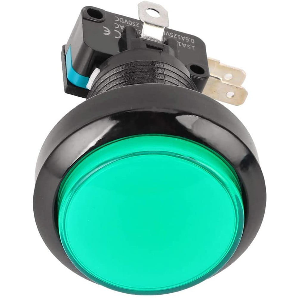 12VDC 46mm Big Round Push Button Switch LED Light Green with ...
