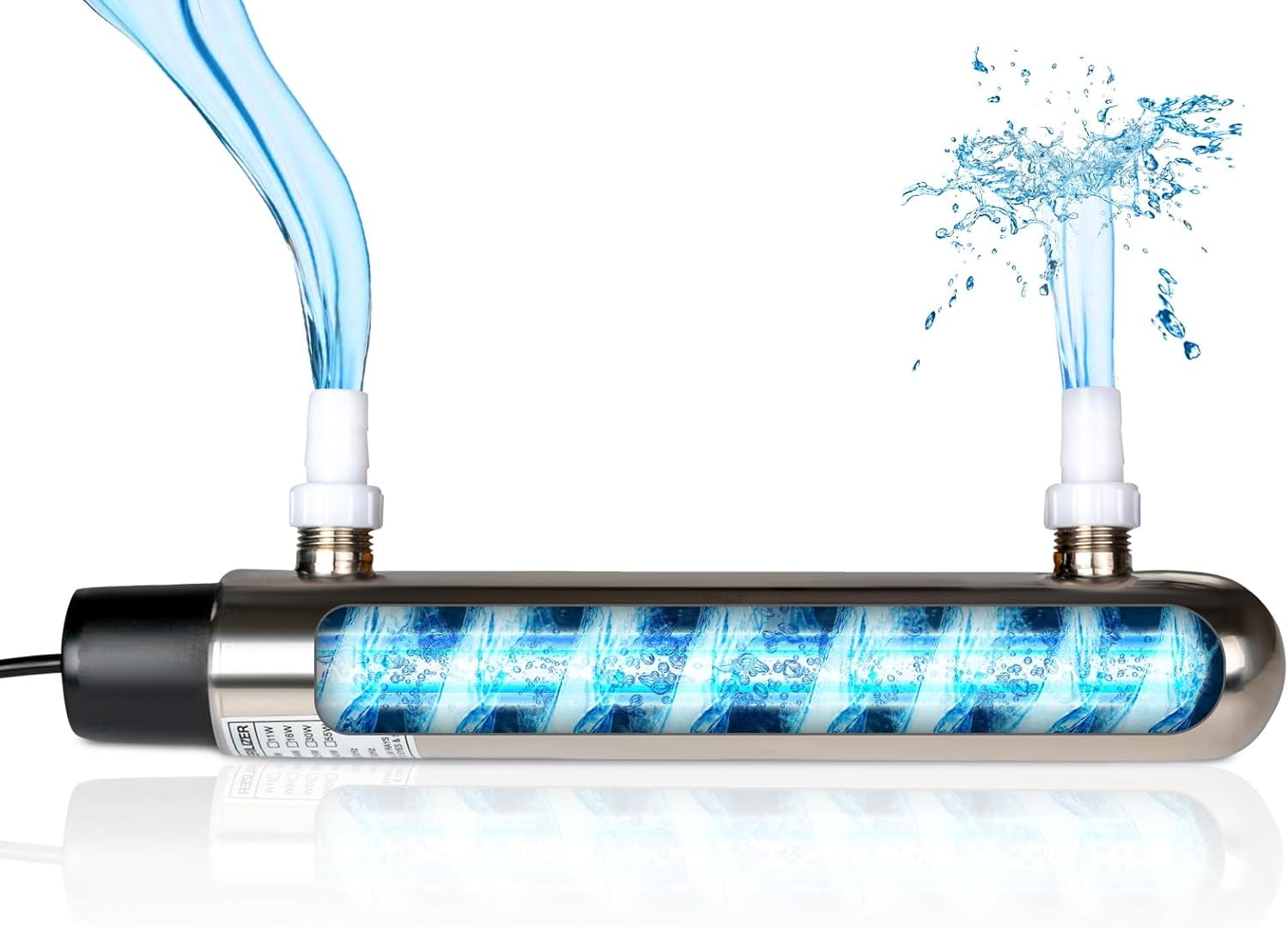 12W Inline Aquarium UV Light Clarifier for Koi Pond Small Pool Filter ...