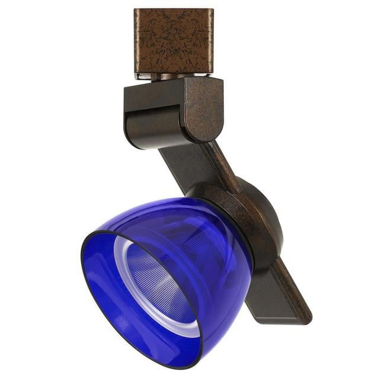 12W Integrated LED Track Fixture with Polycarbonate Head, Bronze & Blue ...
