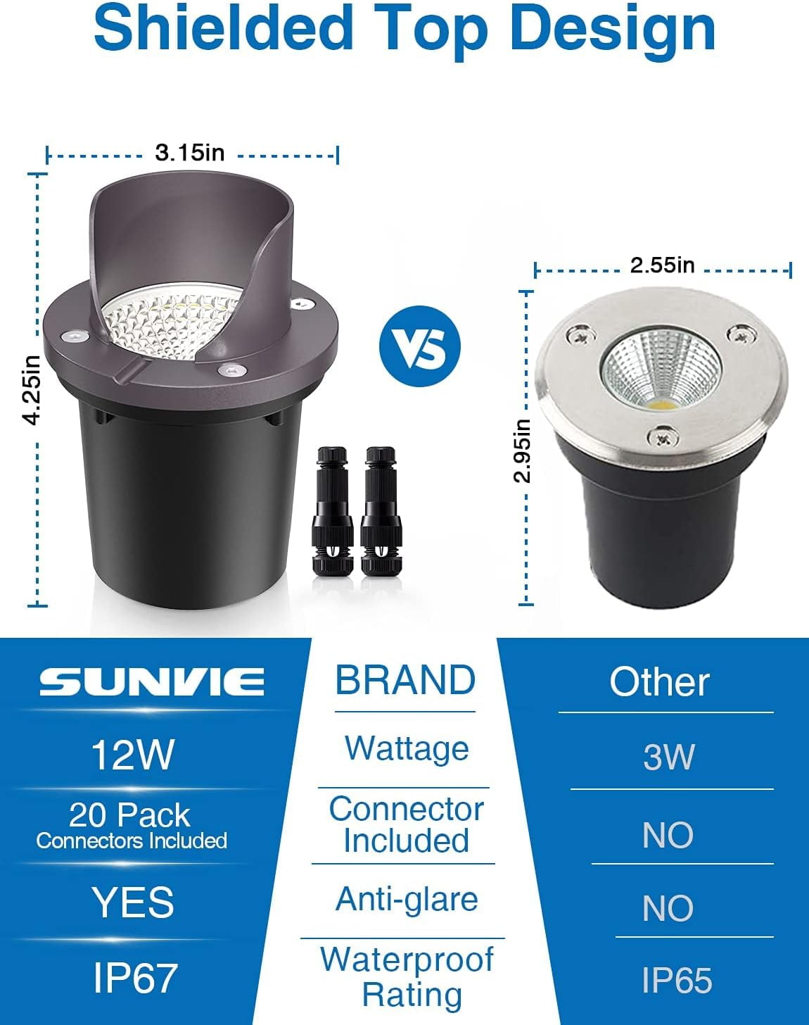 12W Low Voltage Landscape Lights Waterproof Outdoor In-Ground Lights ...