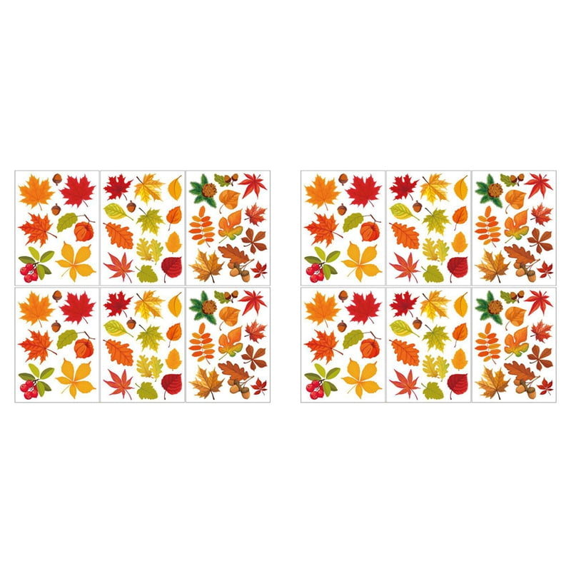 12X Thanksgiving Fall Leaves Window Clings Window Decals Fall Clings ...