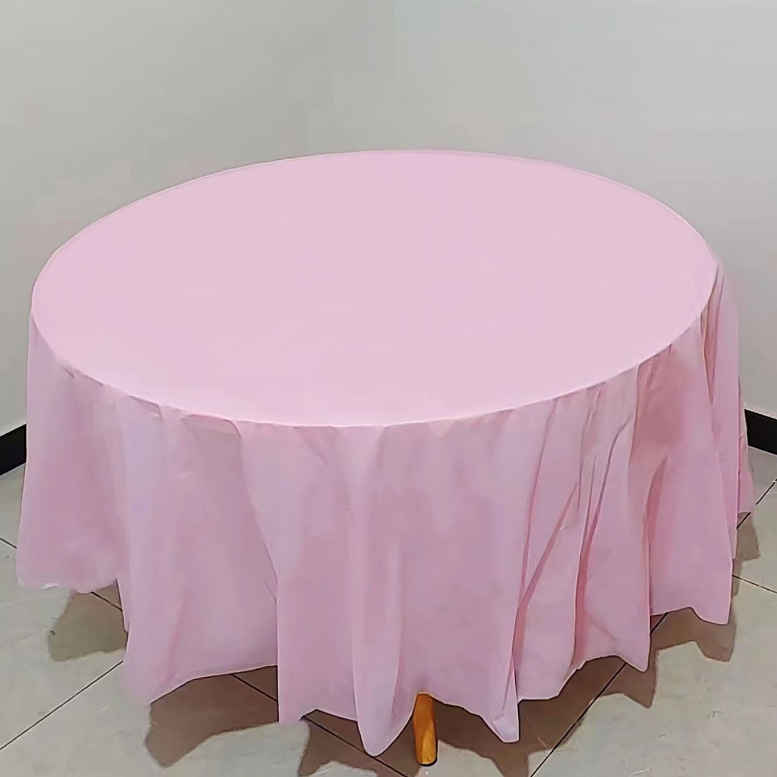 12X Wallpaper 12 Pack Plastic Disposable 84 Inch Round Tablecloth Round ...