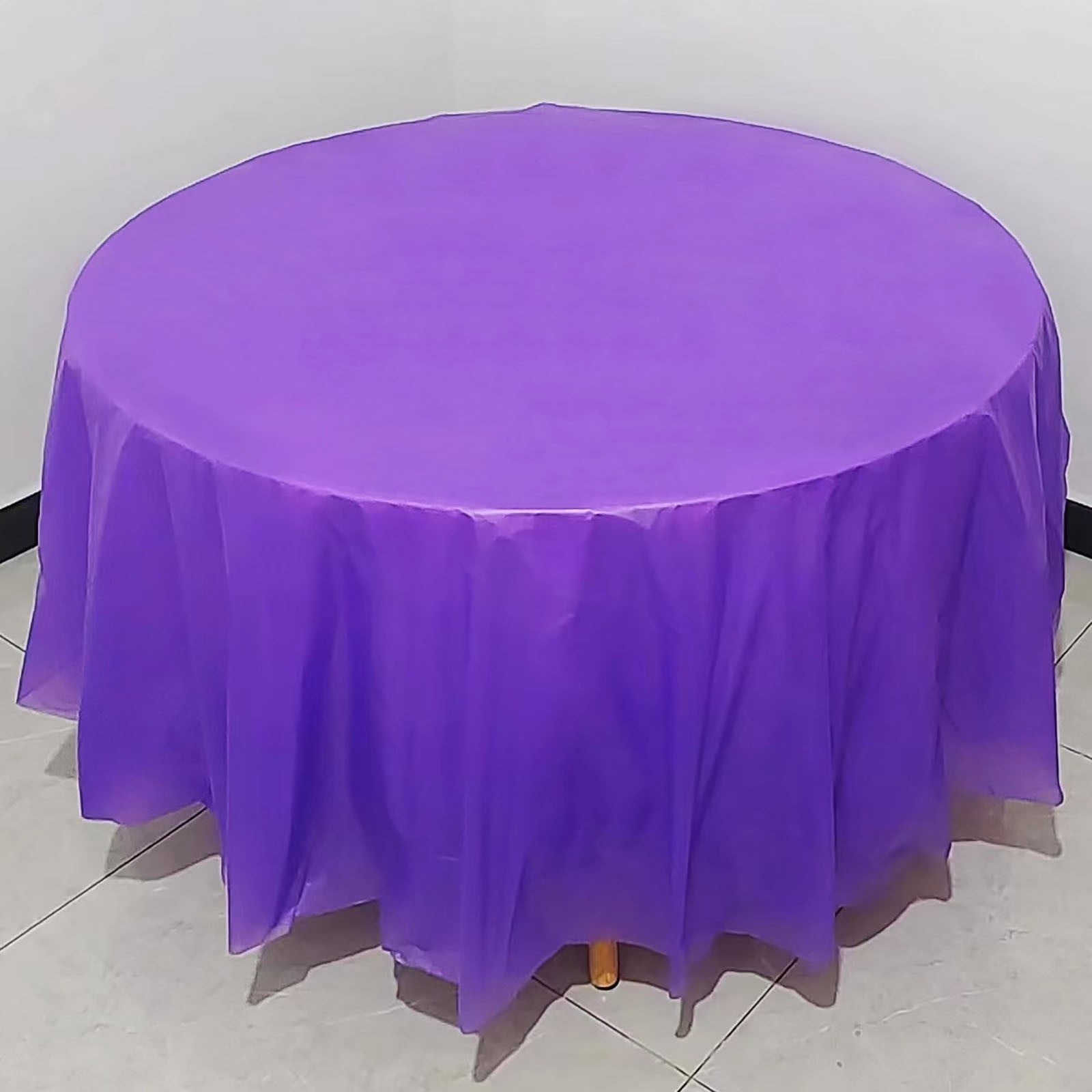 12X Wallpaper 12 Pack Plastic Disposable 84 Inch Round Tablecloth Round ...