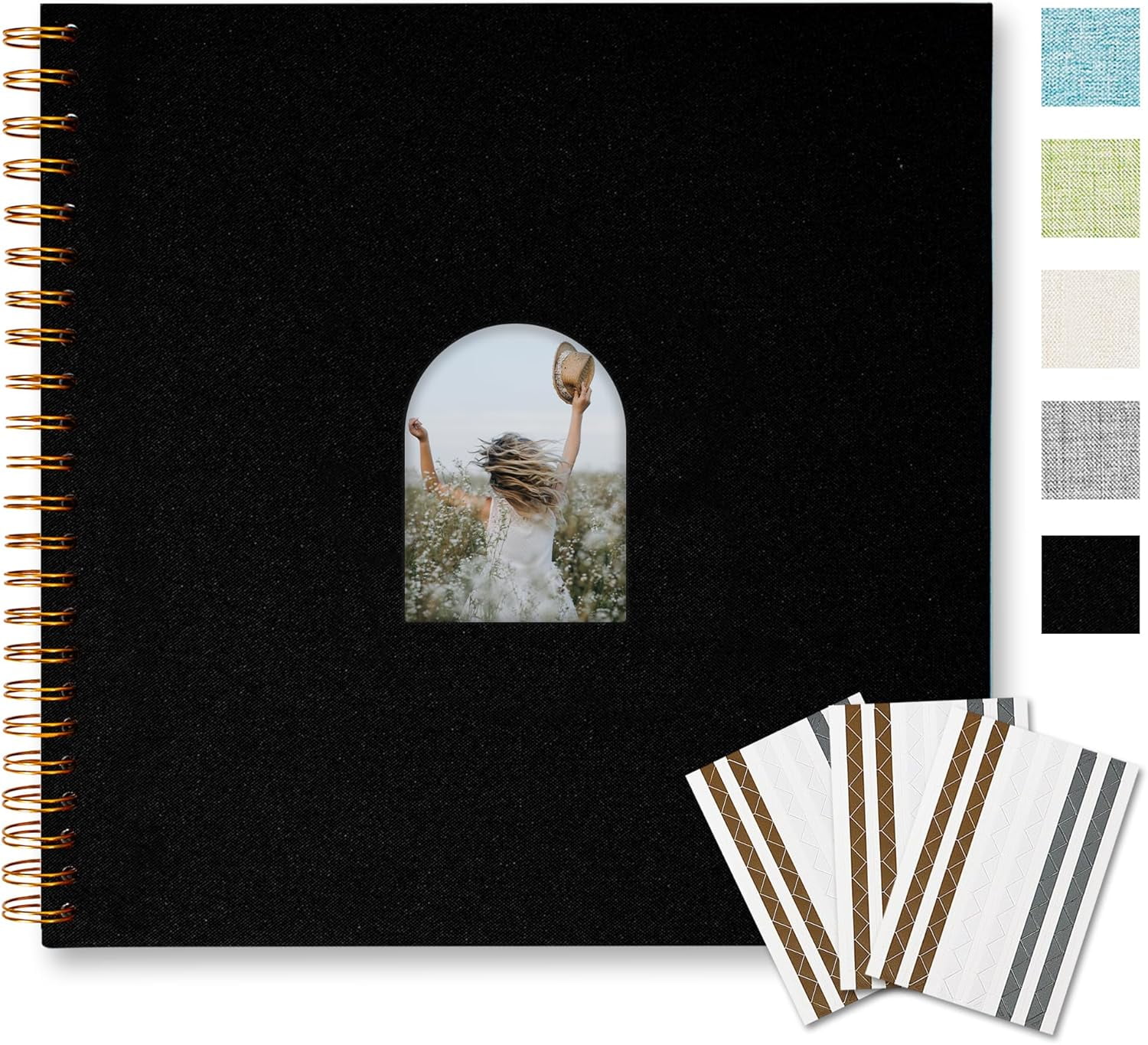 12X12 Inch DIY Scrapbook Album Linen Arch Window Photo Album 80 Blank ...