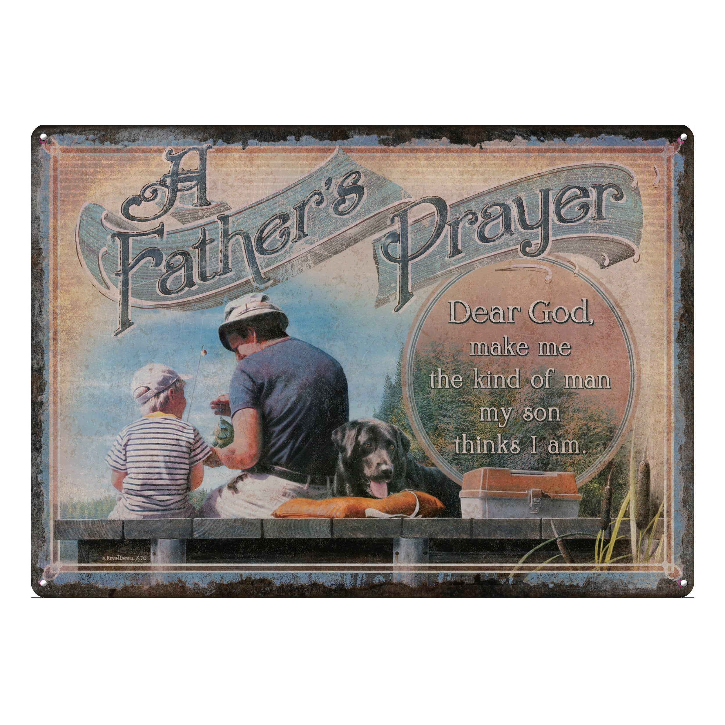 12X17 Rivers Edge A Fathers Prayer Durable Weatherproof Embossed Tin ...