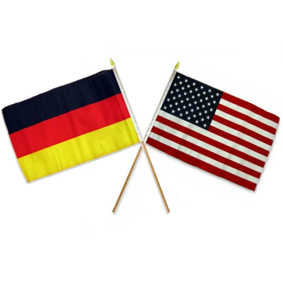 12X18 12"X18" Wholesale Combo Usa American & Germany German Stick Flag ...
