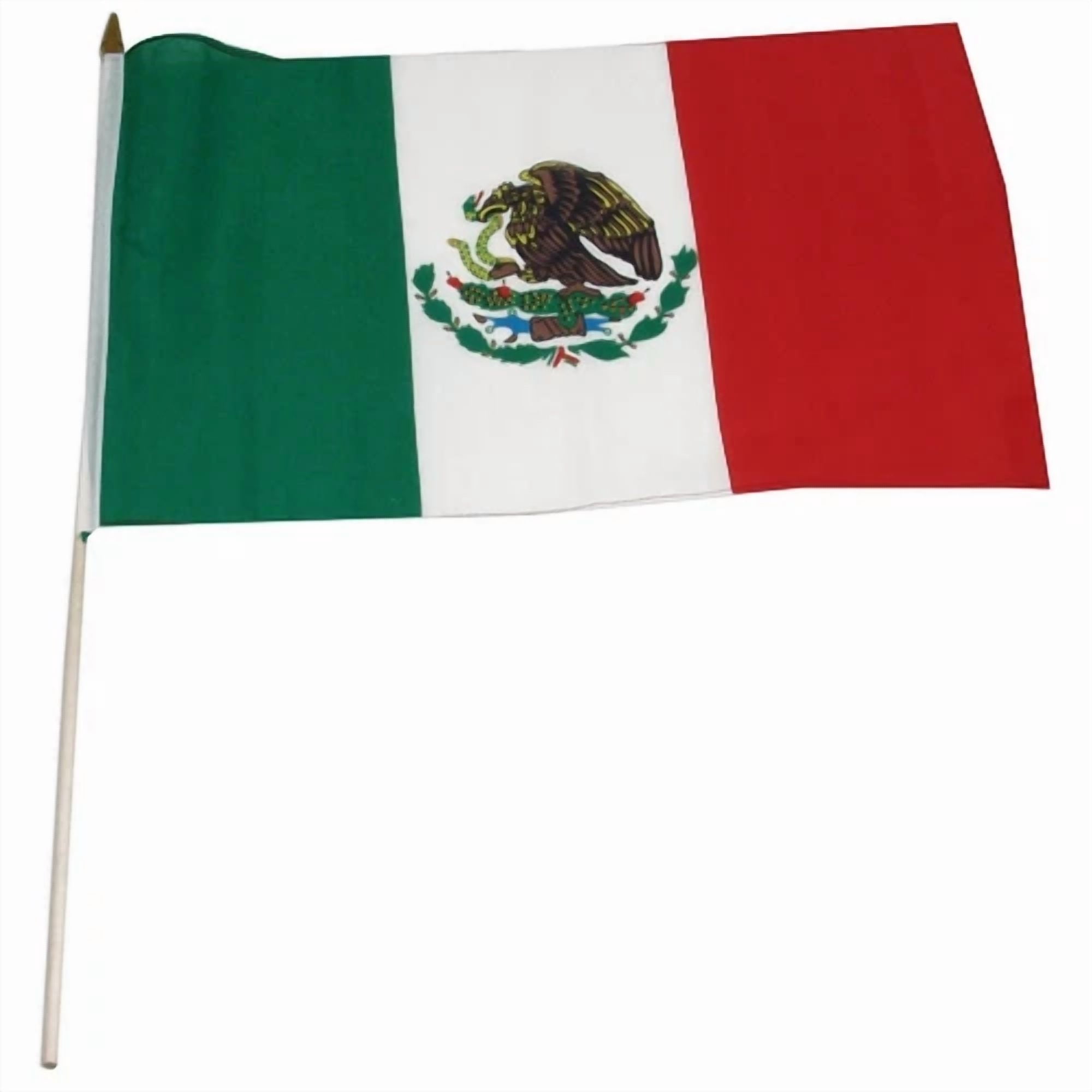 12X18 12X18 Mexico Mexican Stick Flag Wood Staff (30 Inch Staff) Wooden ...