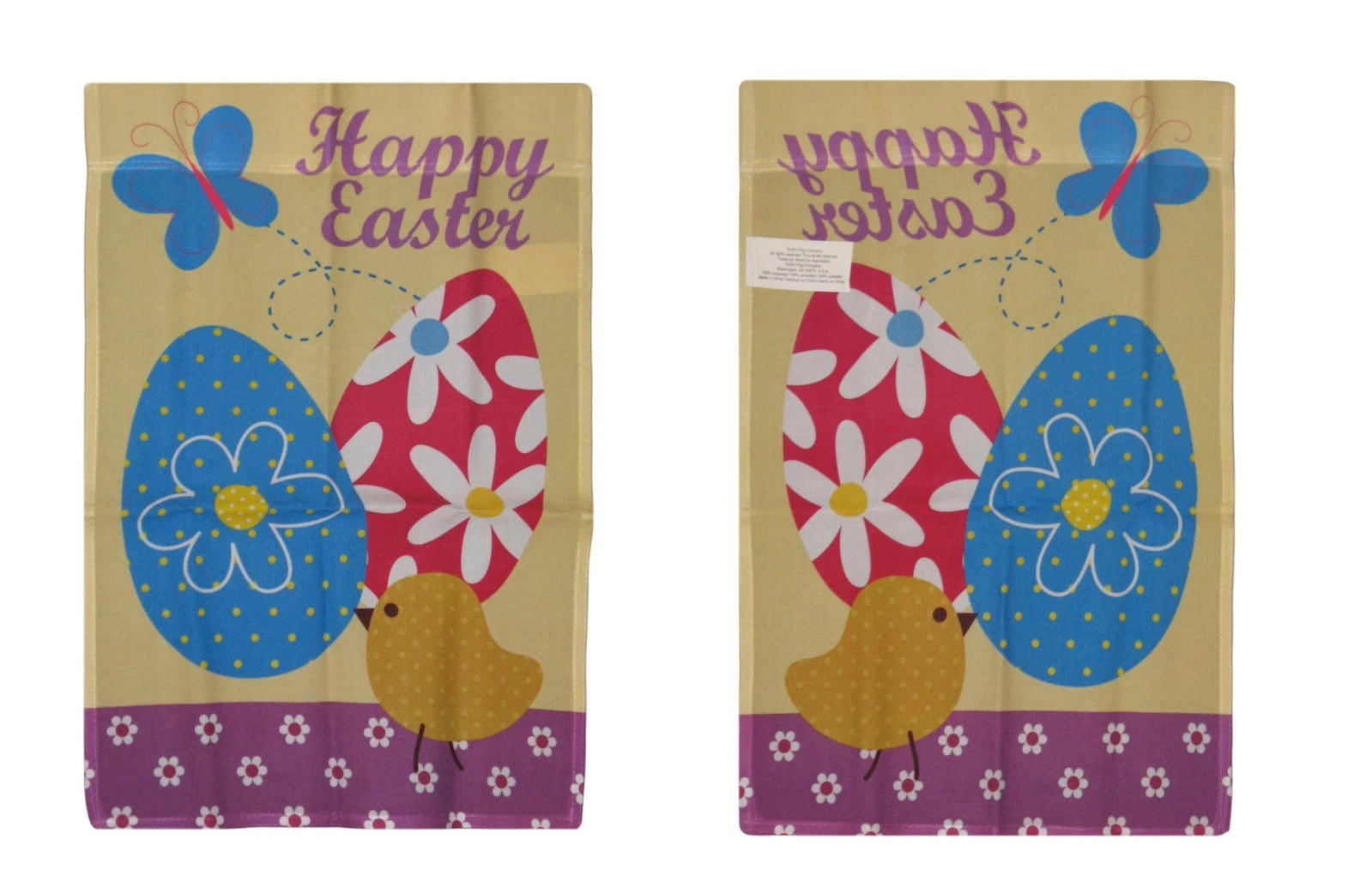 12X18 Happy Easter Eggs Egg Duck Duckling Banner Sleeved Garden 12"X18 ...