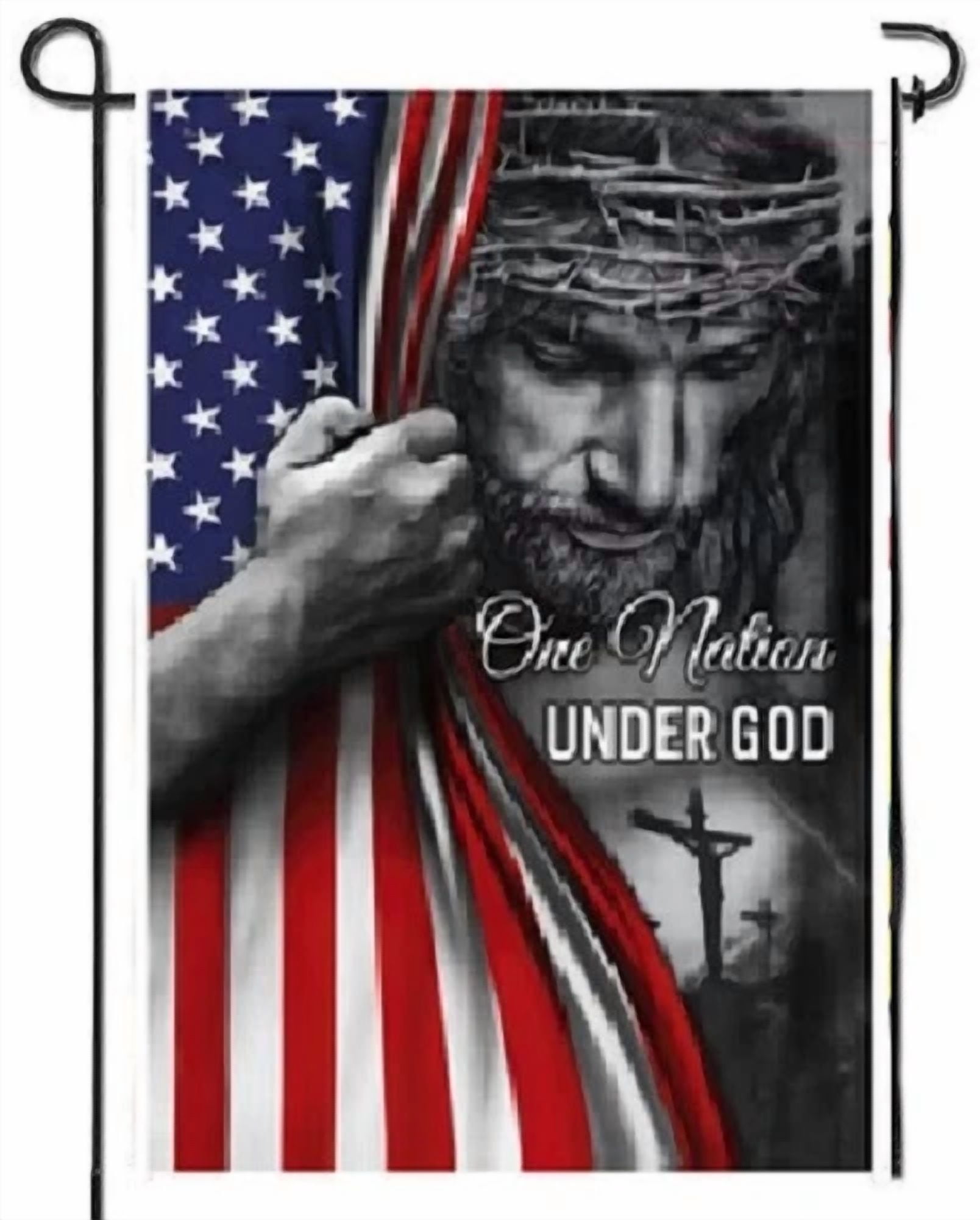 12X18 One Nation Under God Jesus Christ Christian Sleeve Flag Pole ...