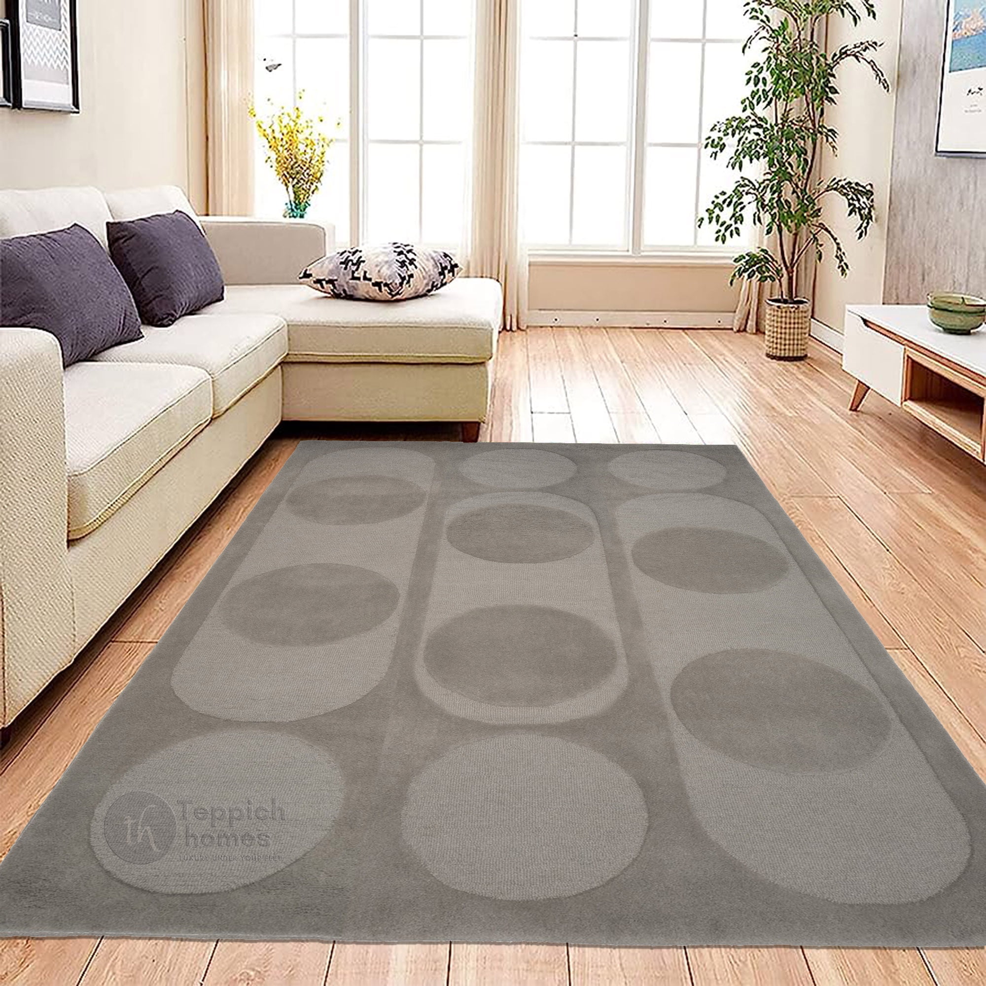12X18 Wool Rug, Grey Color, Bed, Living room, Rectangle Carpet ...