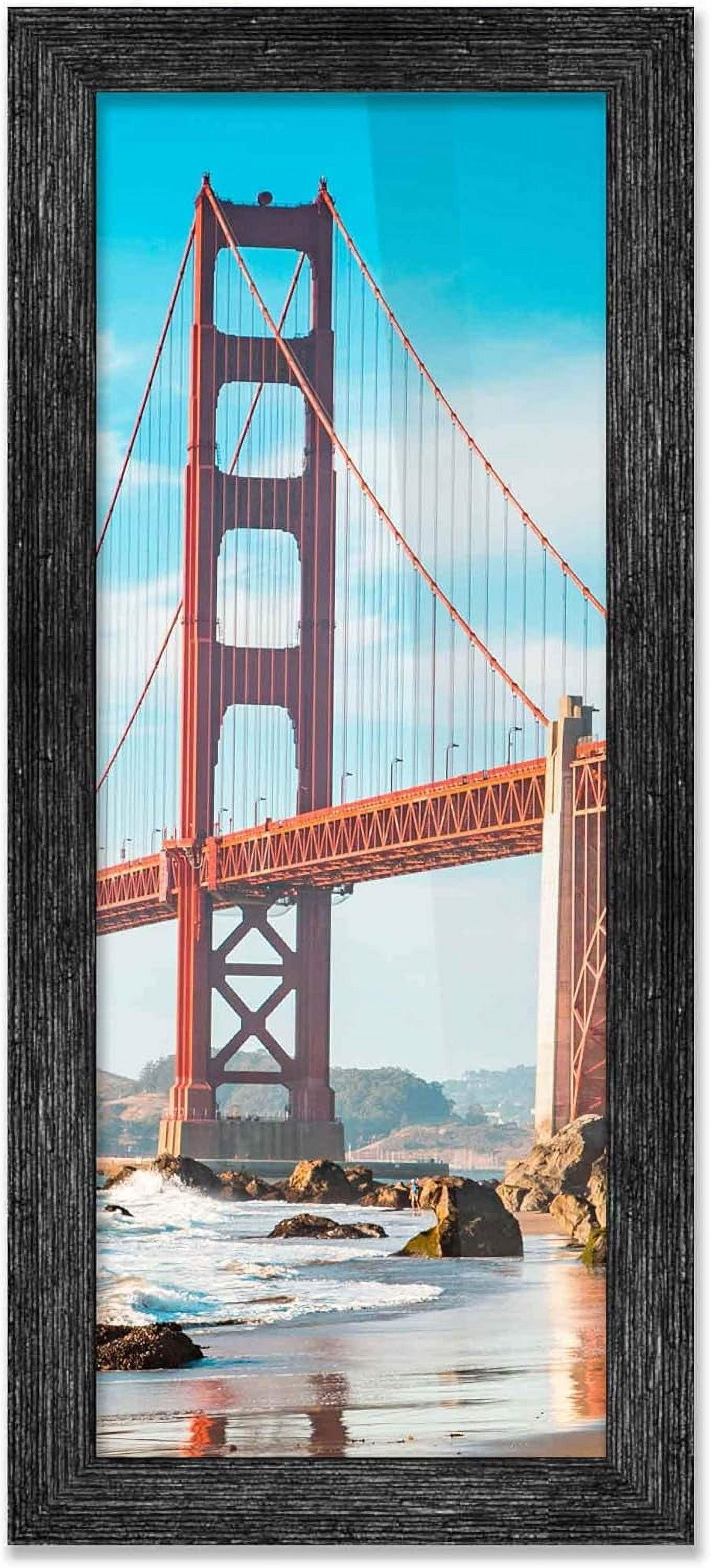 12X37 Frame Black Barnwood Picture Frame - Modern Photo Frame Includes ...