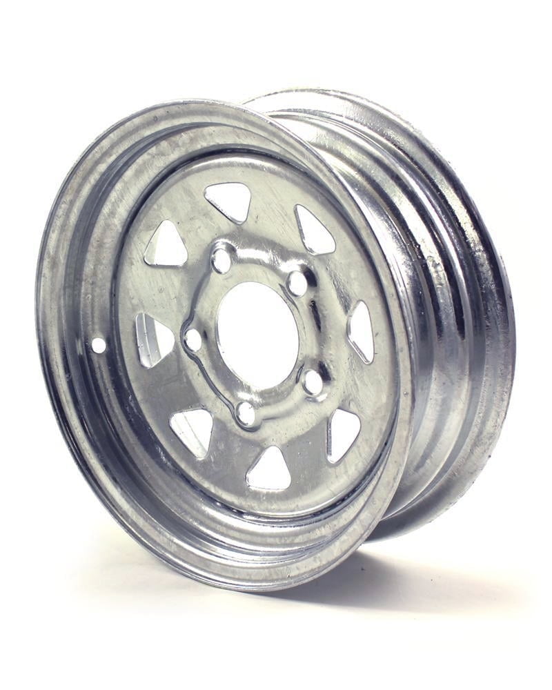 12X4 Galvanized Spoke Trailer Wheel, 5-Lug on 4.5", Utility Boat Rims ...