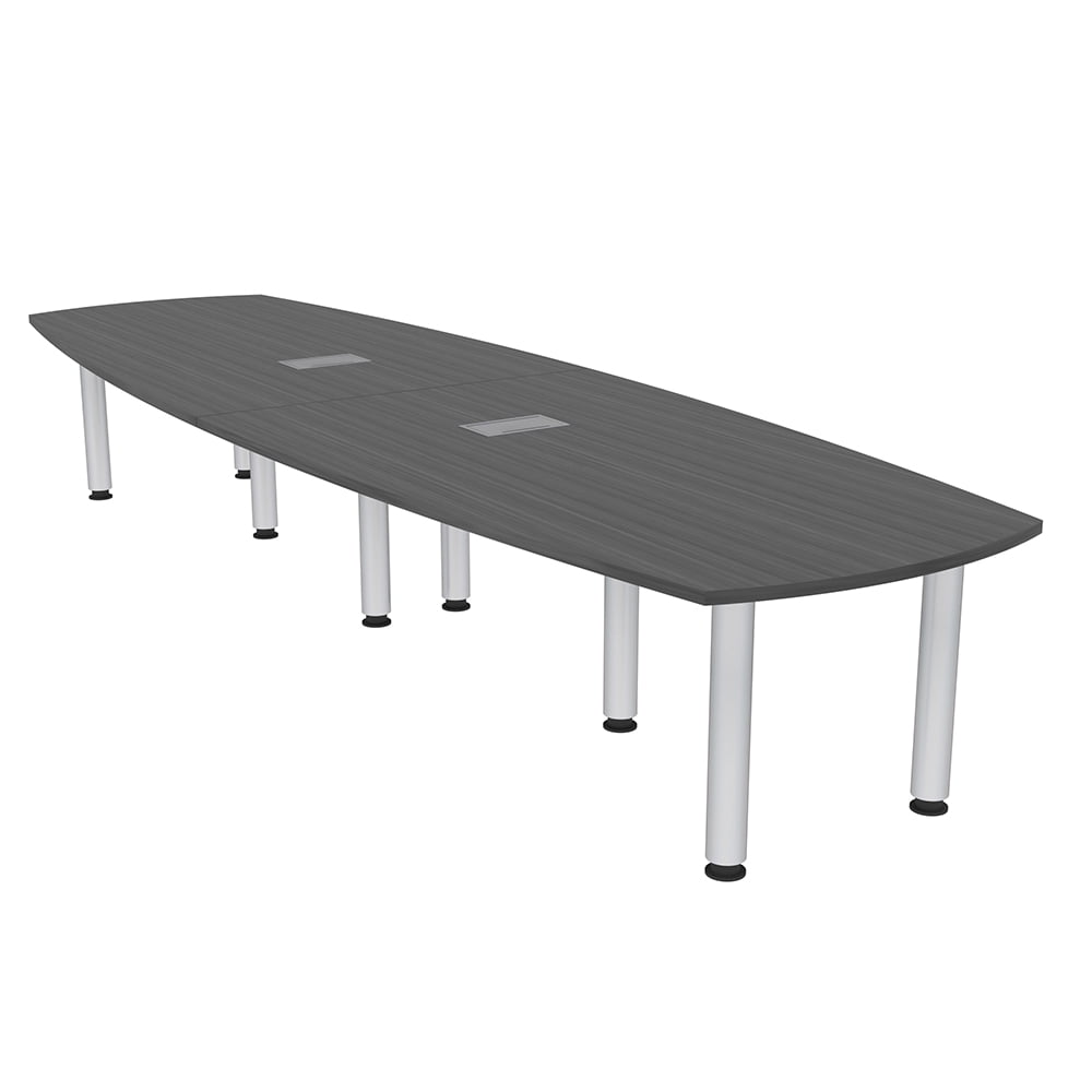 12X4 Arc Boat Conference Room Table with Power Modules And Post Legs ...