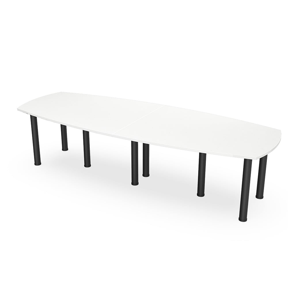 12X4 Arc Boat Conference Room Table with Power Modules And Post Legs ...