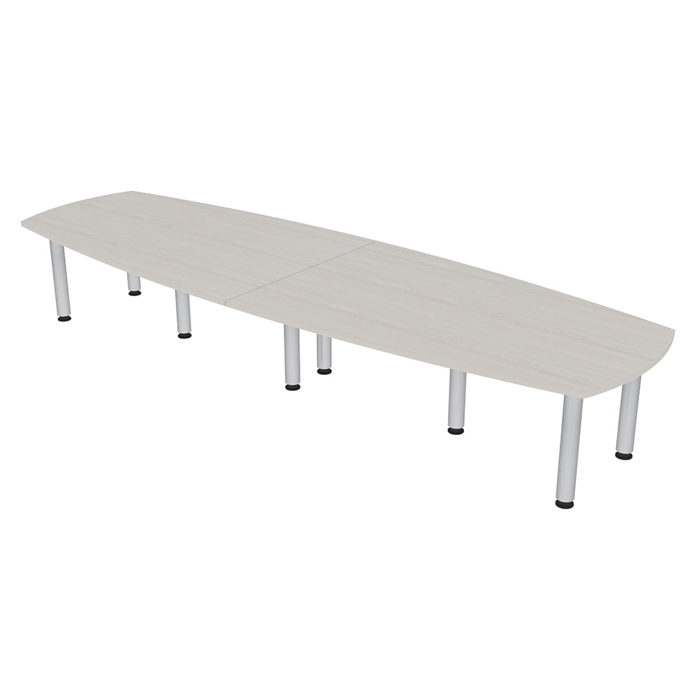 12X4 Arc Boat Conference Room Table with Power Modules And Post Legs ...