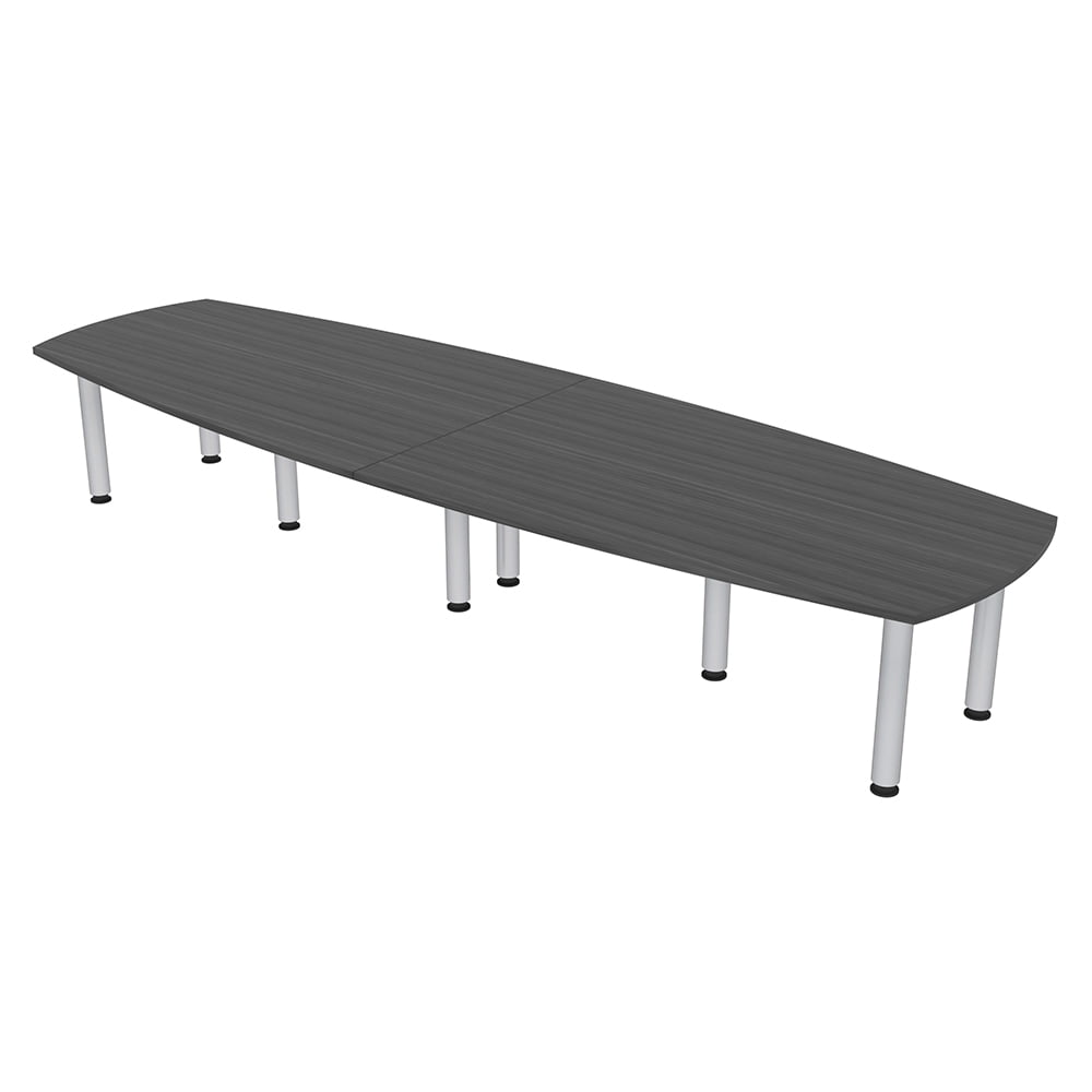 12X4 Arc Boat Conference Room Table with Power Modules And Post Legs ...