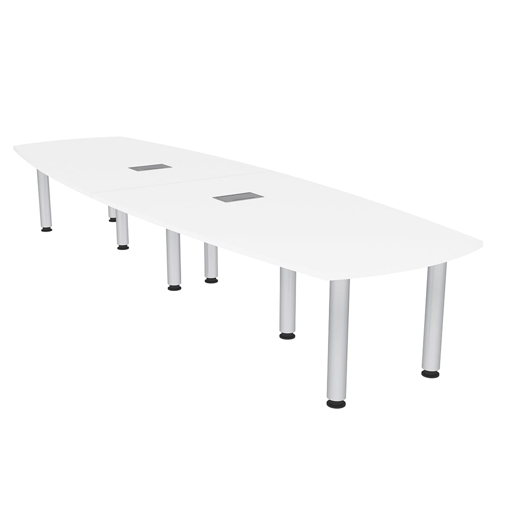 12X4 Arc Boat Conference Room Table with Power Modules And Post Legs ...