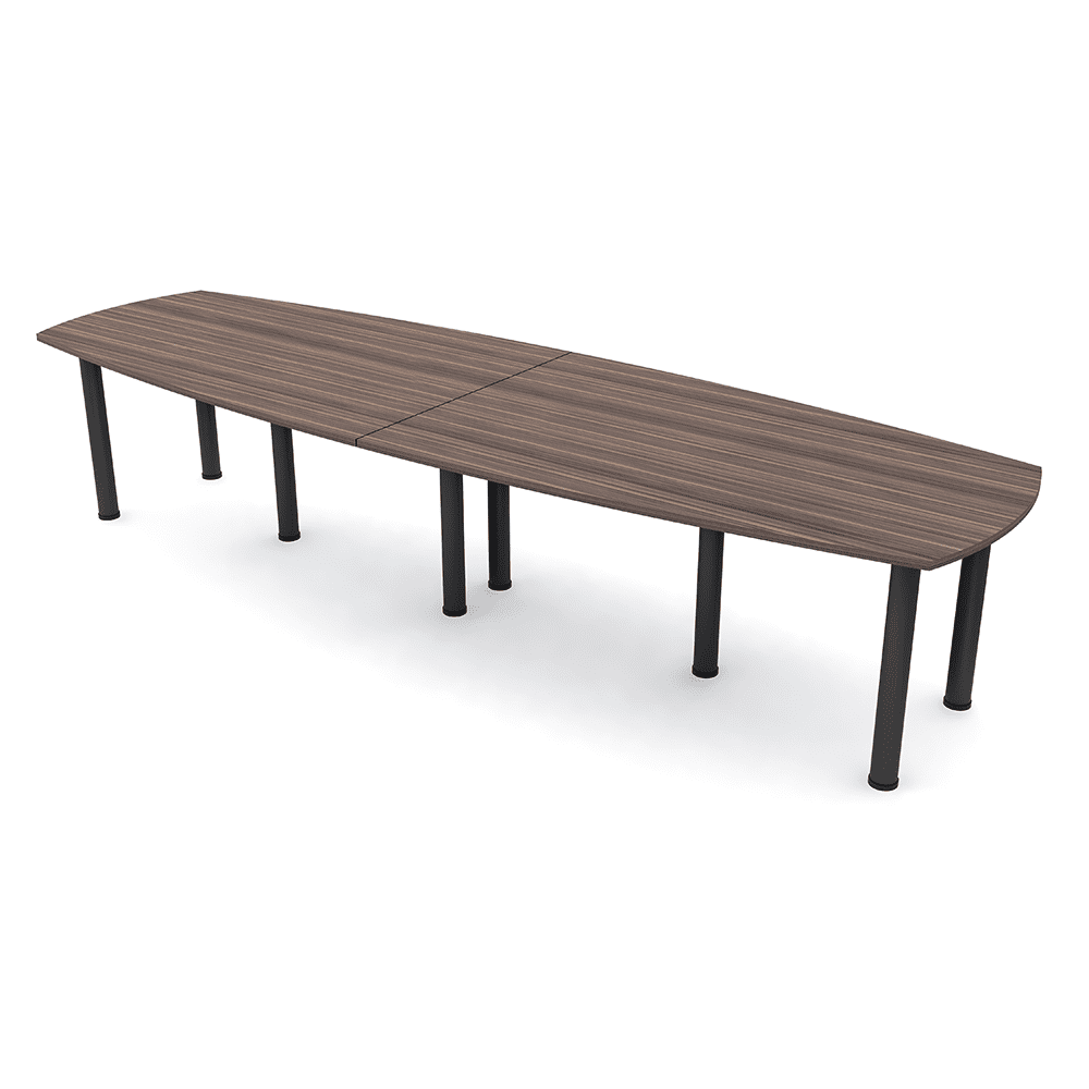 12X4 Arc Boat Conference Room Table with Power Modules And Post Legs ...