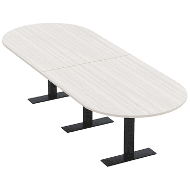 10 Person Oval Conference Table With Metal T-Bases And Electric Units ...