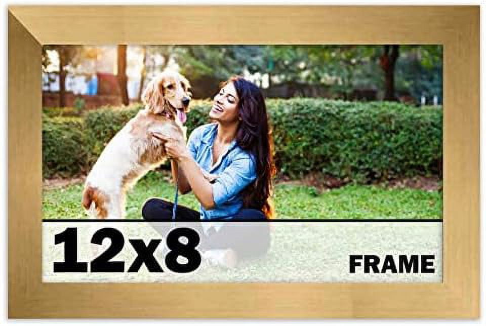 12X8 Frame Bronze Picture Frame - Modern Photo Frame Includes UV Shatter Guard Front, Acid Free ...
