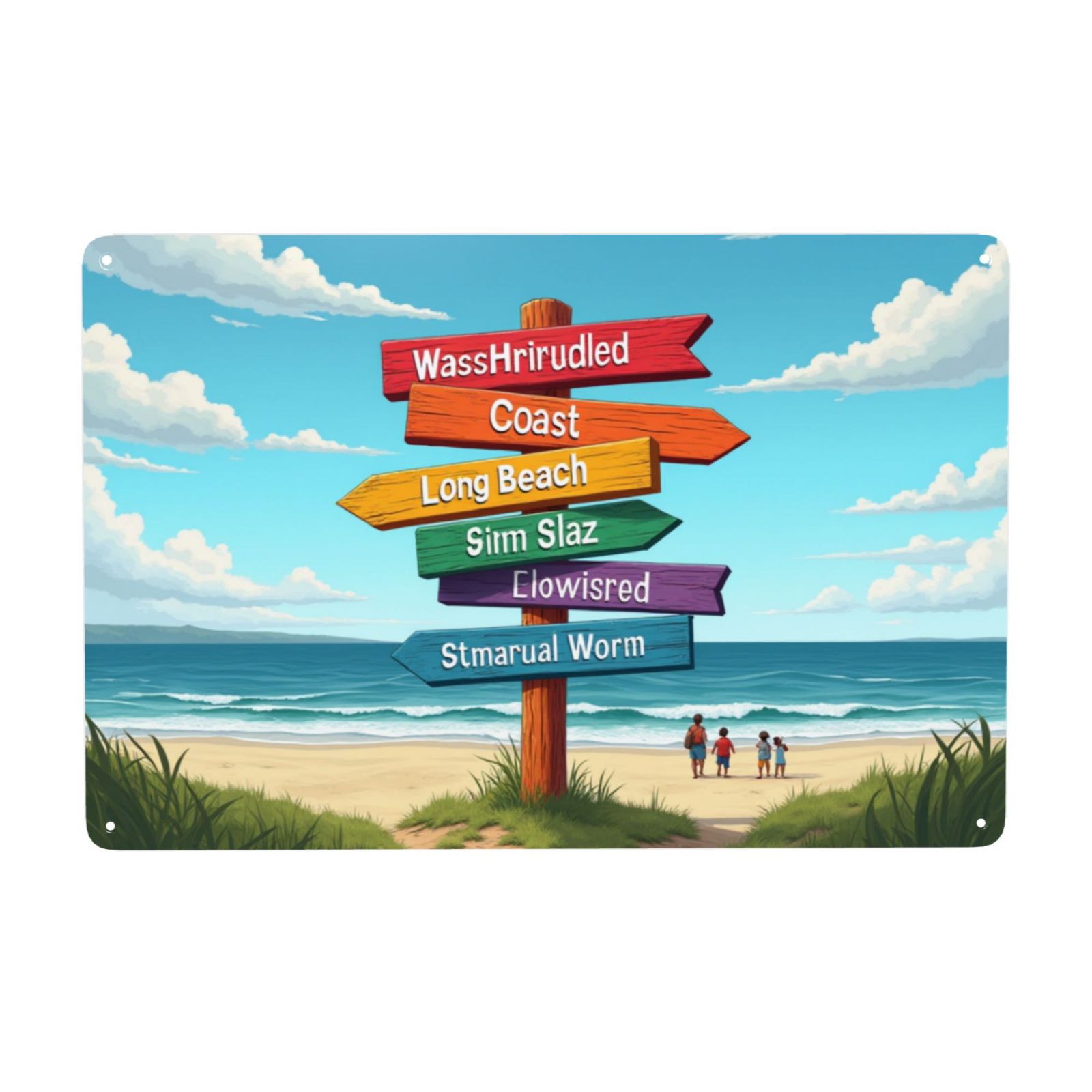 12X8 inch Great Long Beach Washington Destinations Sign Ready To Hang ...