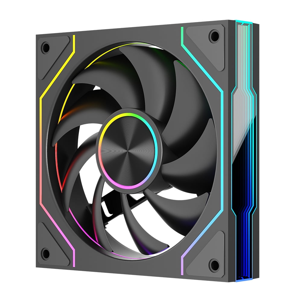 12cm Computer Chassis Fan Argb 4 Pin Pwm Quiet Cooling Fan (Black ...